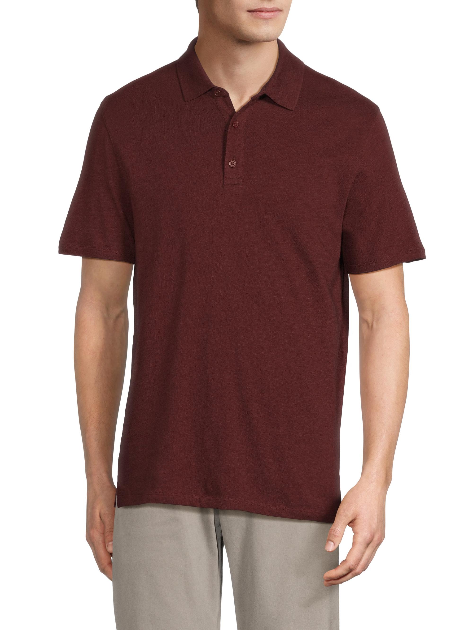 Click here for Vince Mens Solid Short Sleeve Polo - Mulberry - Si... prices