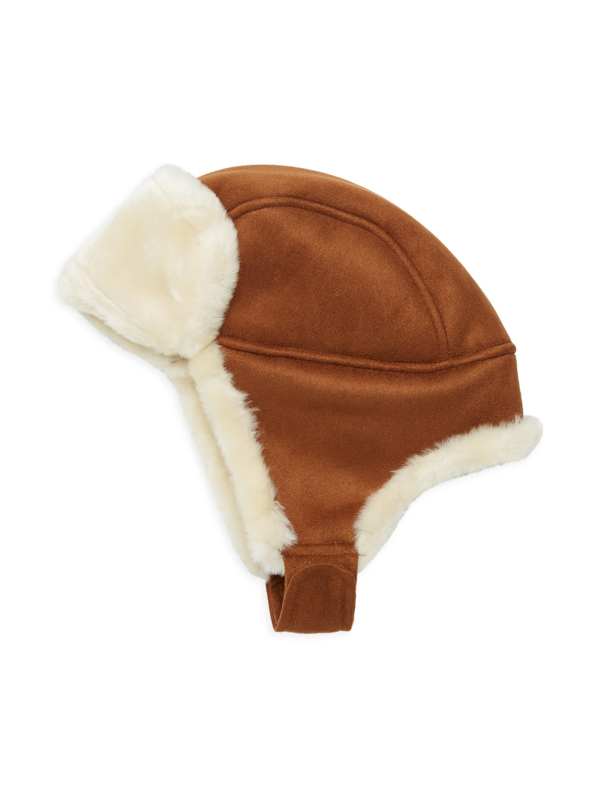 Click here for Surell Mens Faux Shearling Aviator Hat - Chestnut prices
