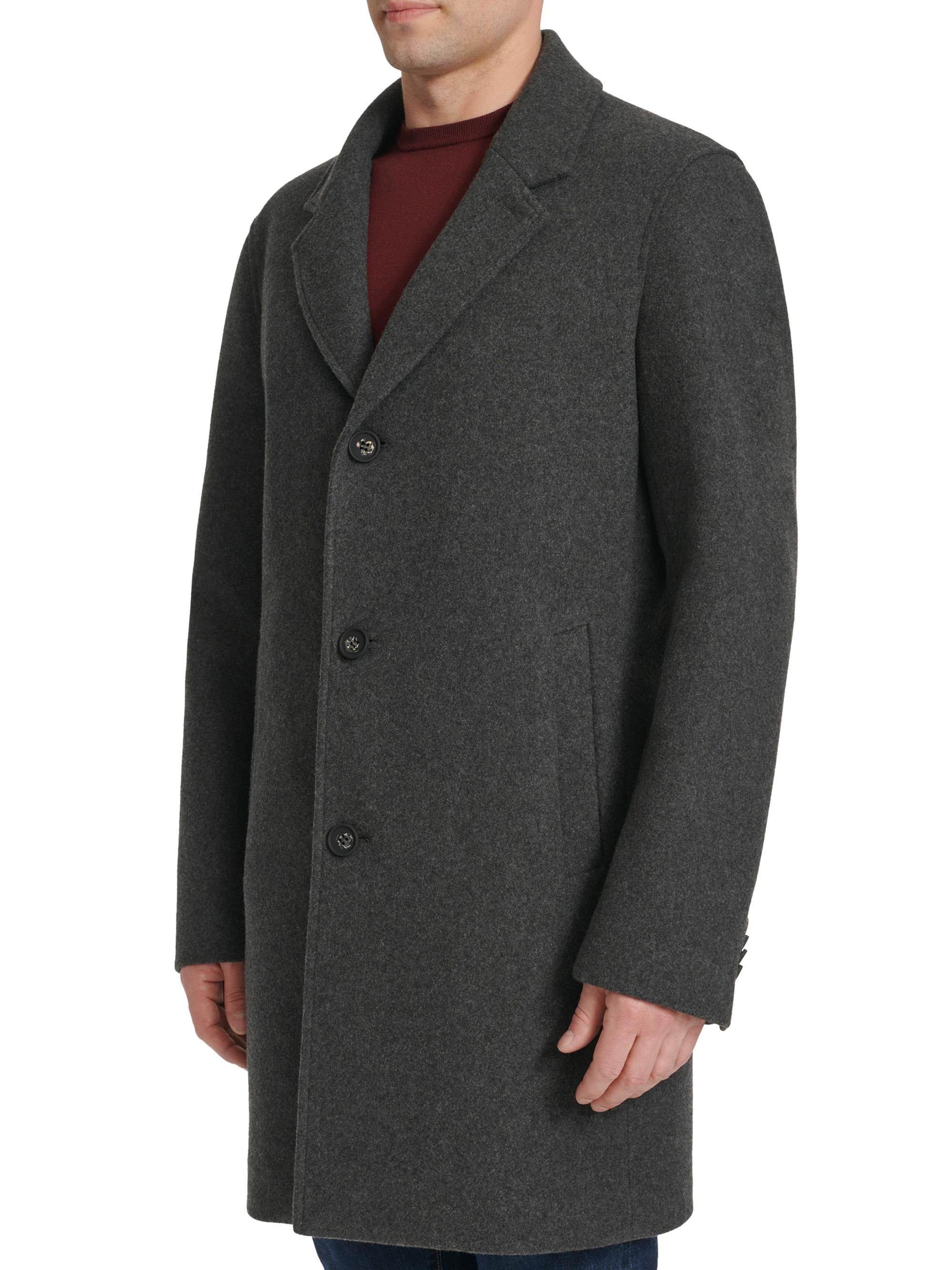 Click here for Cole Haan Mens Stretch-Wool Topcoat - Charcoal - S... prices