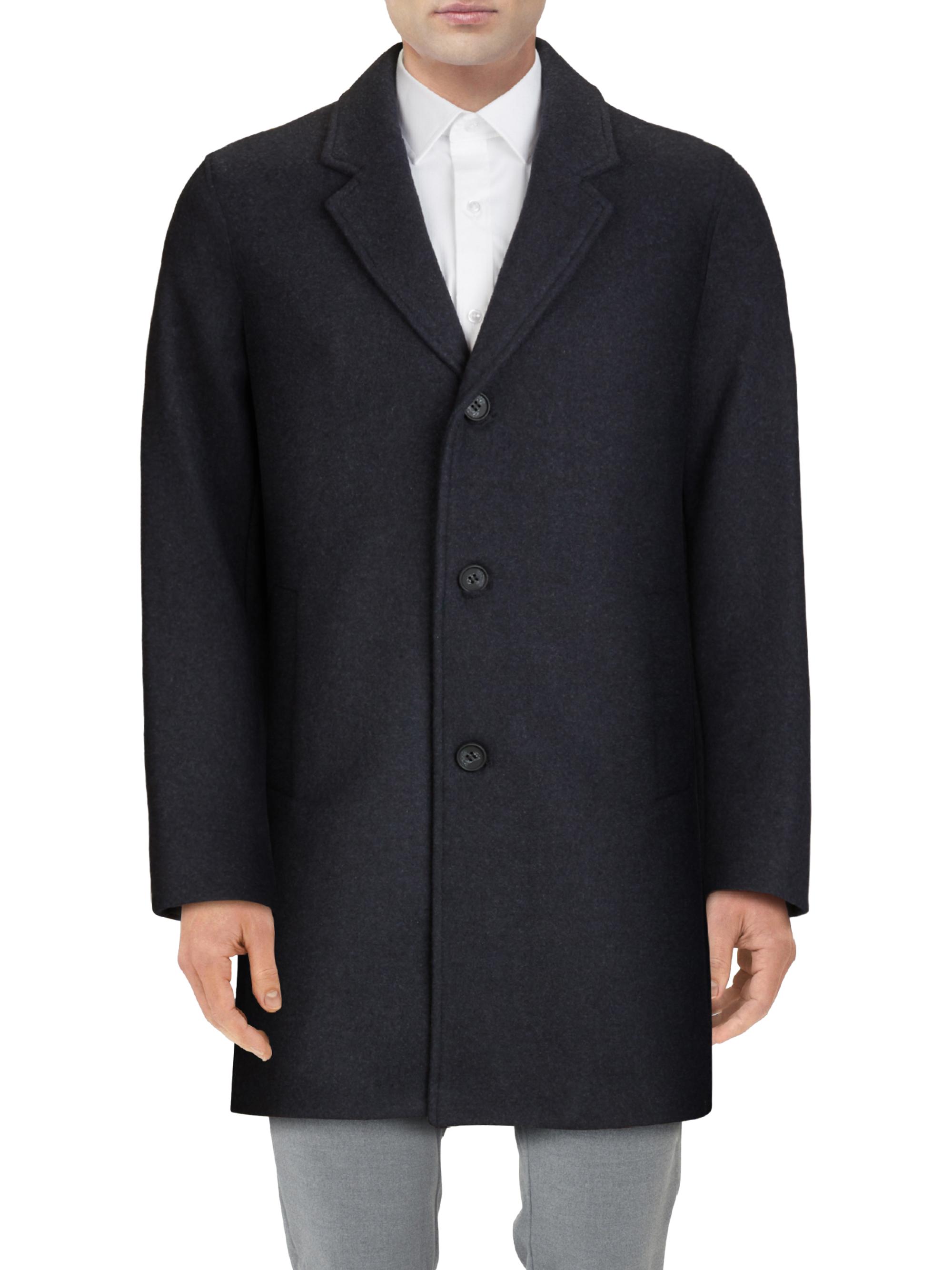 Click here for Cole Haan Mens Stretch-Wool Topcoat - Navy - Size... prices