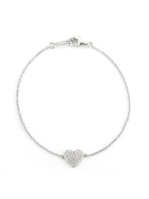 Nephora 14K White Gold & 0.19 TCW Diamond Heart Bracelet on SALE | Saks ...