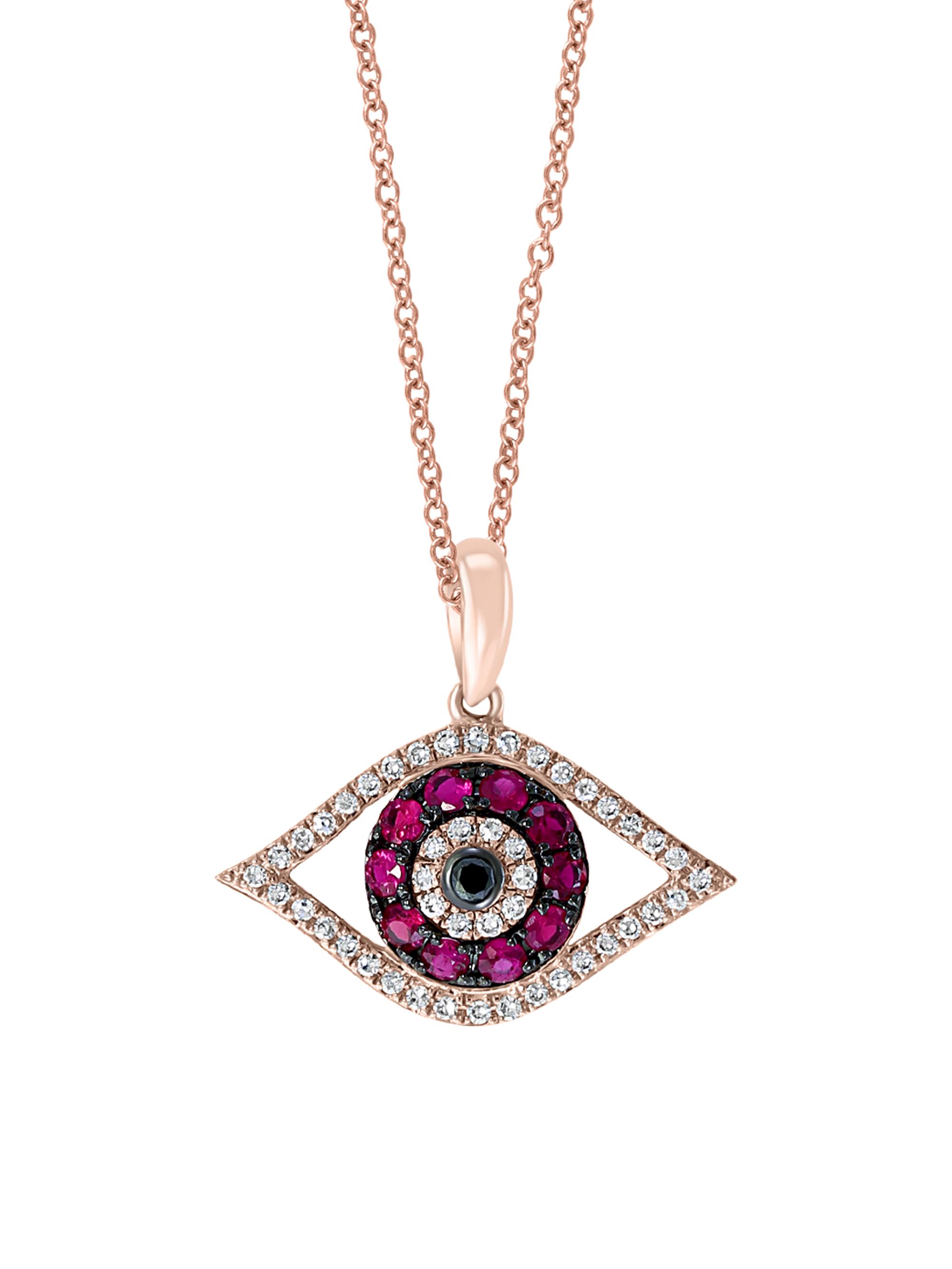 Click here for Effy Womens 14K Rose Gold Pink Ruby  Black & White... prices