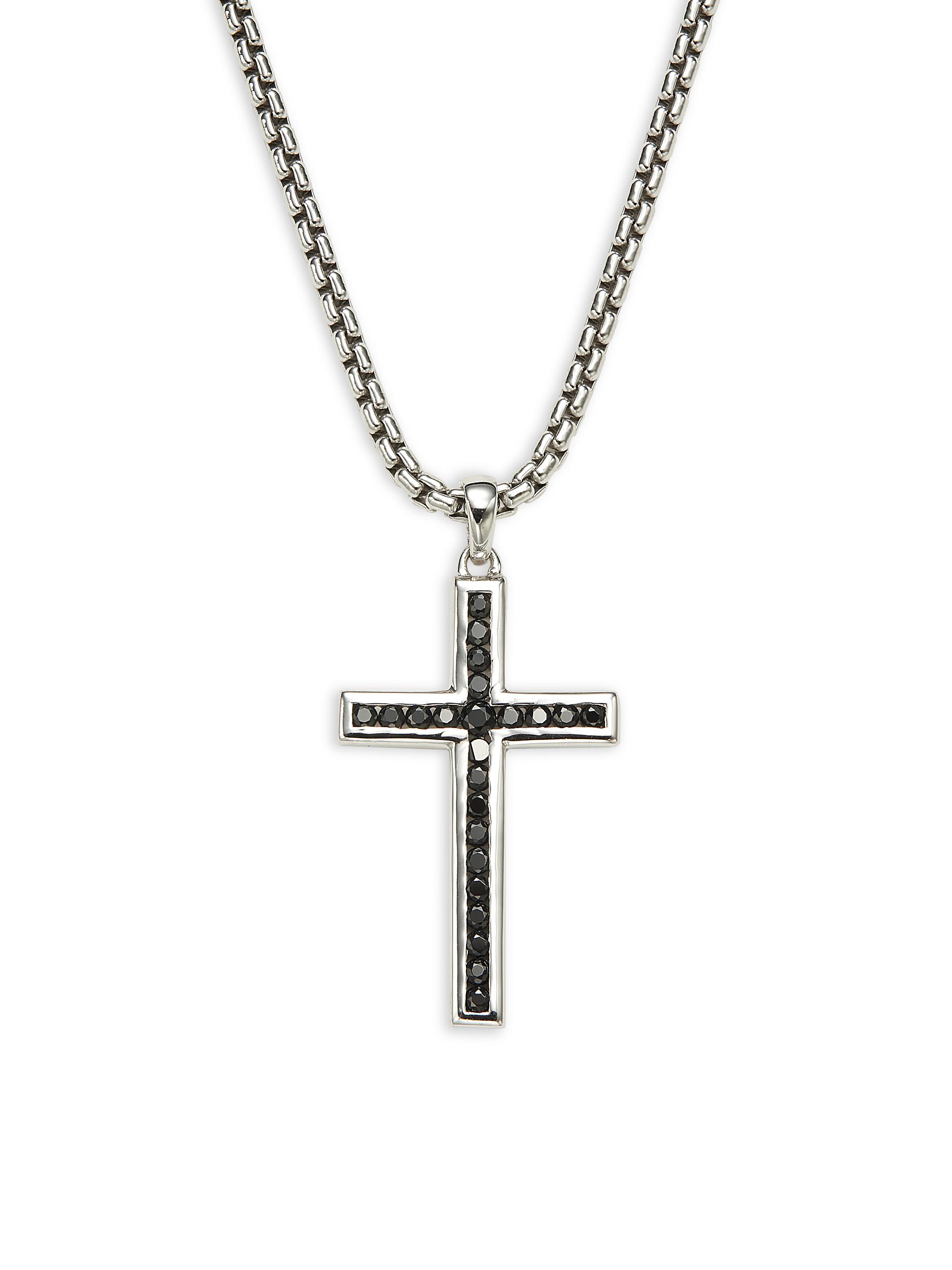 Click here for Effy Mens Sterling Silver & Black Spinel Cross Pen... prices