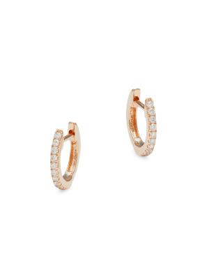 Nephora 14K Rose Gold & Diamond Huggie Earrings on SALE | Saks OFF 5TH
