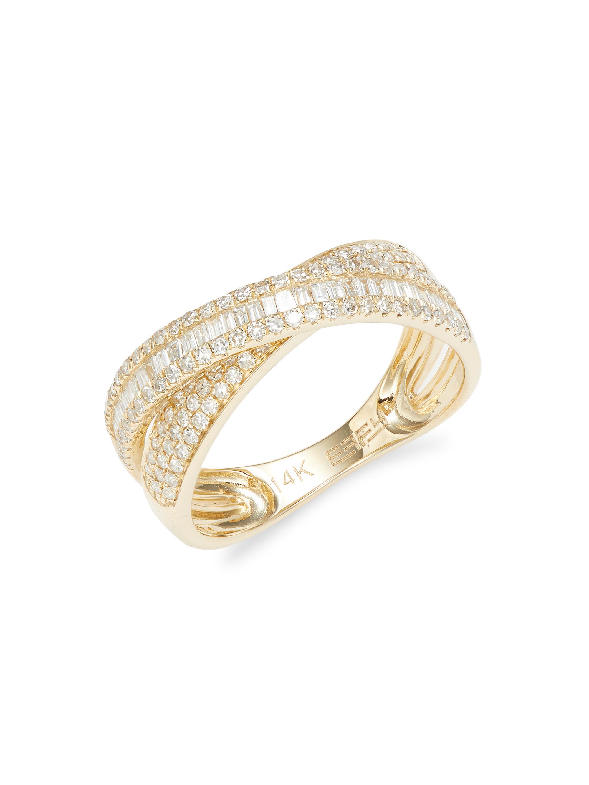 Click here for Effy Womens 14K Yellow Gold & 0.67 TCW Diamond Cro... prices