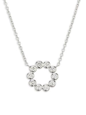 Nephora 14K White Gold & Diamond Circle Pendant Necklace on SALE | Saks ...