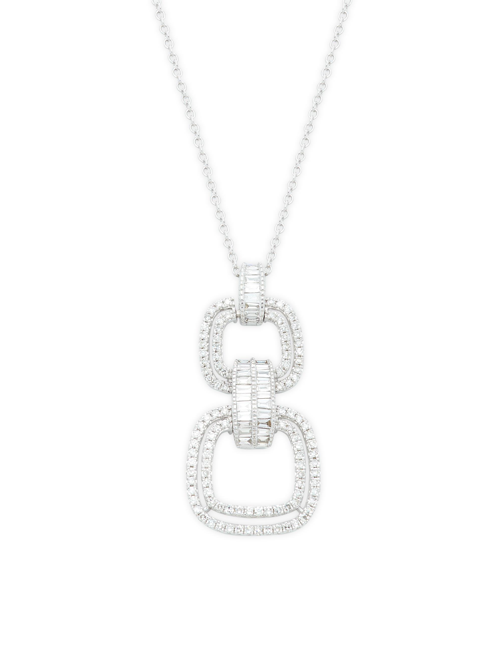 Click here for Effy Womens 14K White Gold & 0.59 TCW Diamond Pend... prices