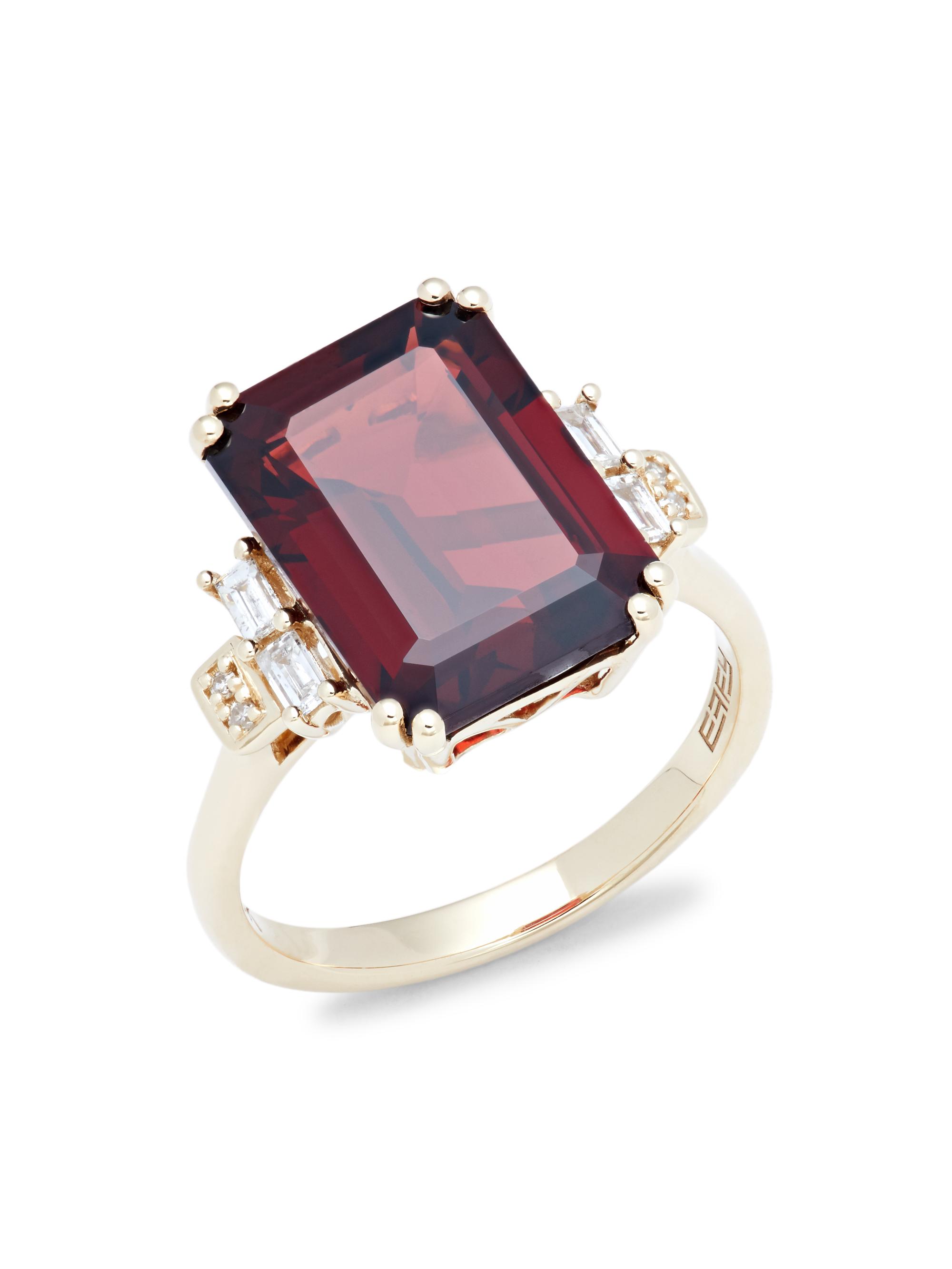 Click here for Effy Womens 14K Yellow Gold  Garnet & 0.15 TCW Dia... prices