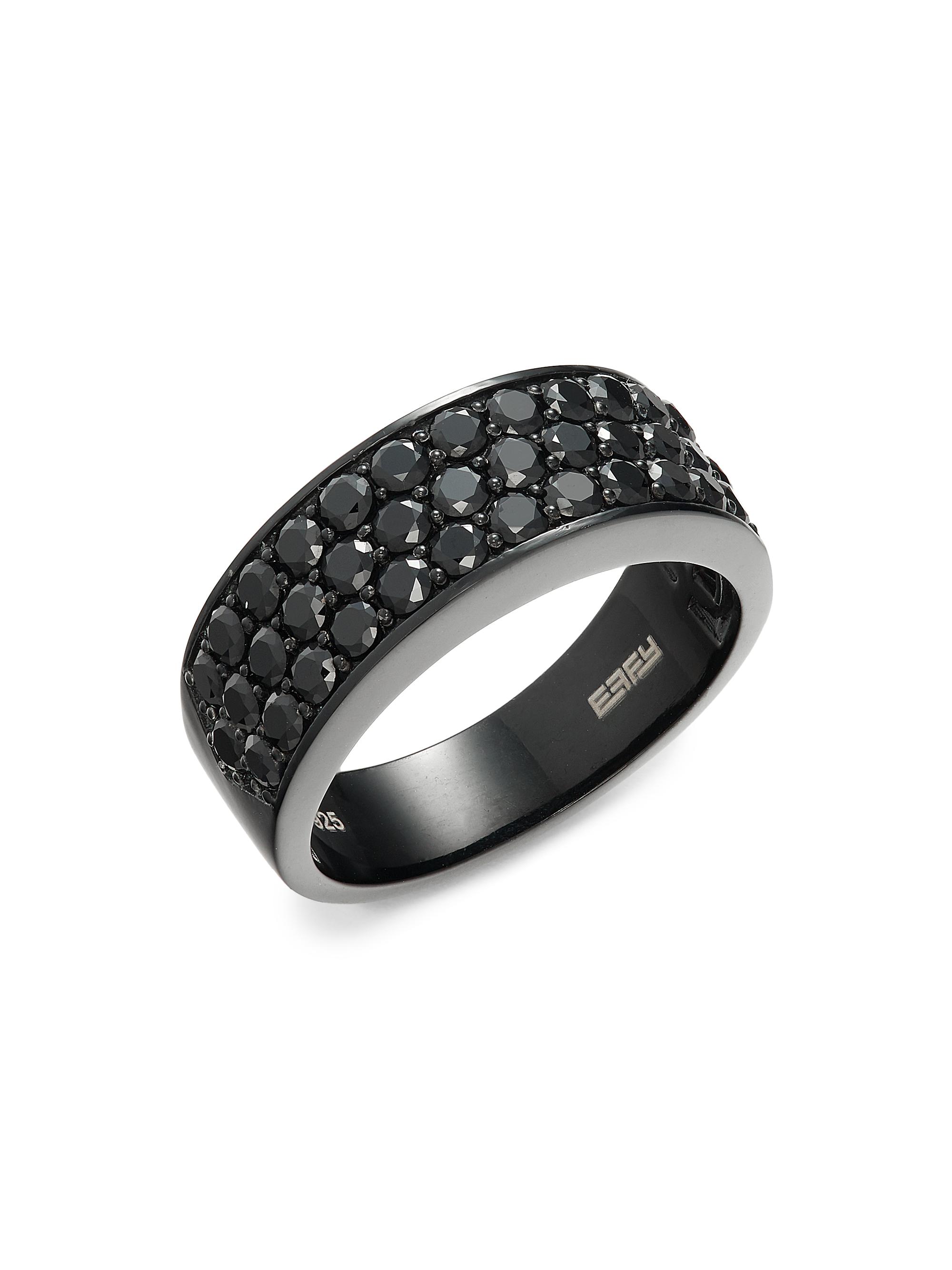 Click here for Effy Mens Rhodium Plated Sterling Silver & Black S... prices