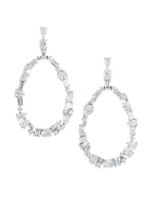 Nephora 18K White Gold & 5.33 TCW Multi-Shape Diamond Drop Earrings on ...