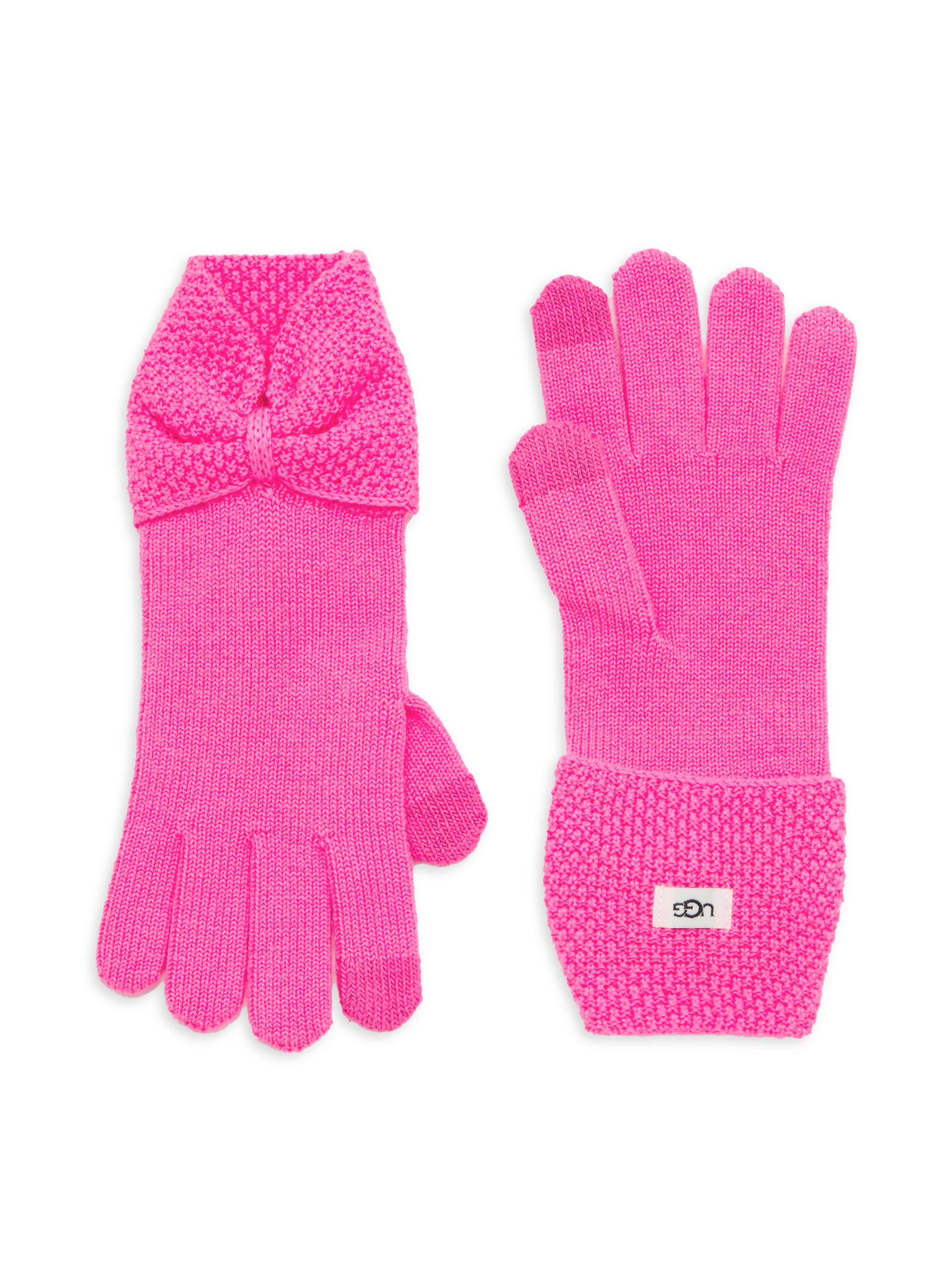 Click here for Ugg Womens Bow Wool Blend Tech Gloves - French Pin... prices