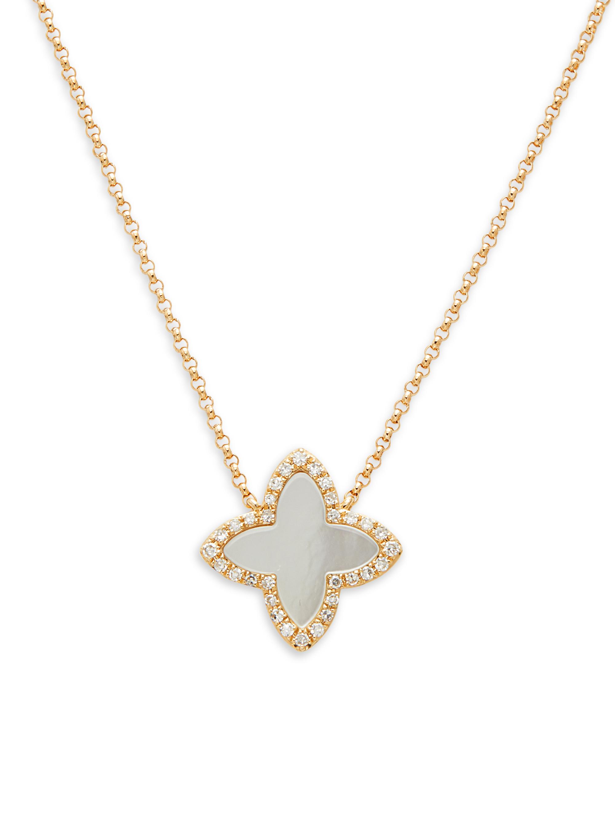 Click here for Effy Womens 14K Yellow Gold  Mother-Of-Pearl & 0.1... prices