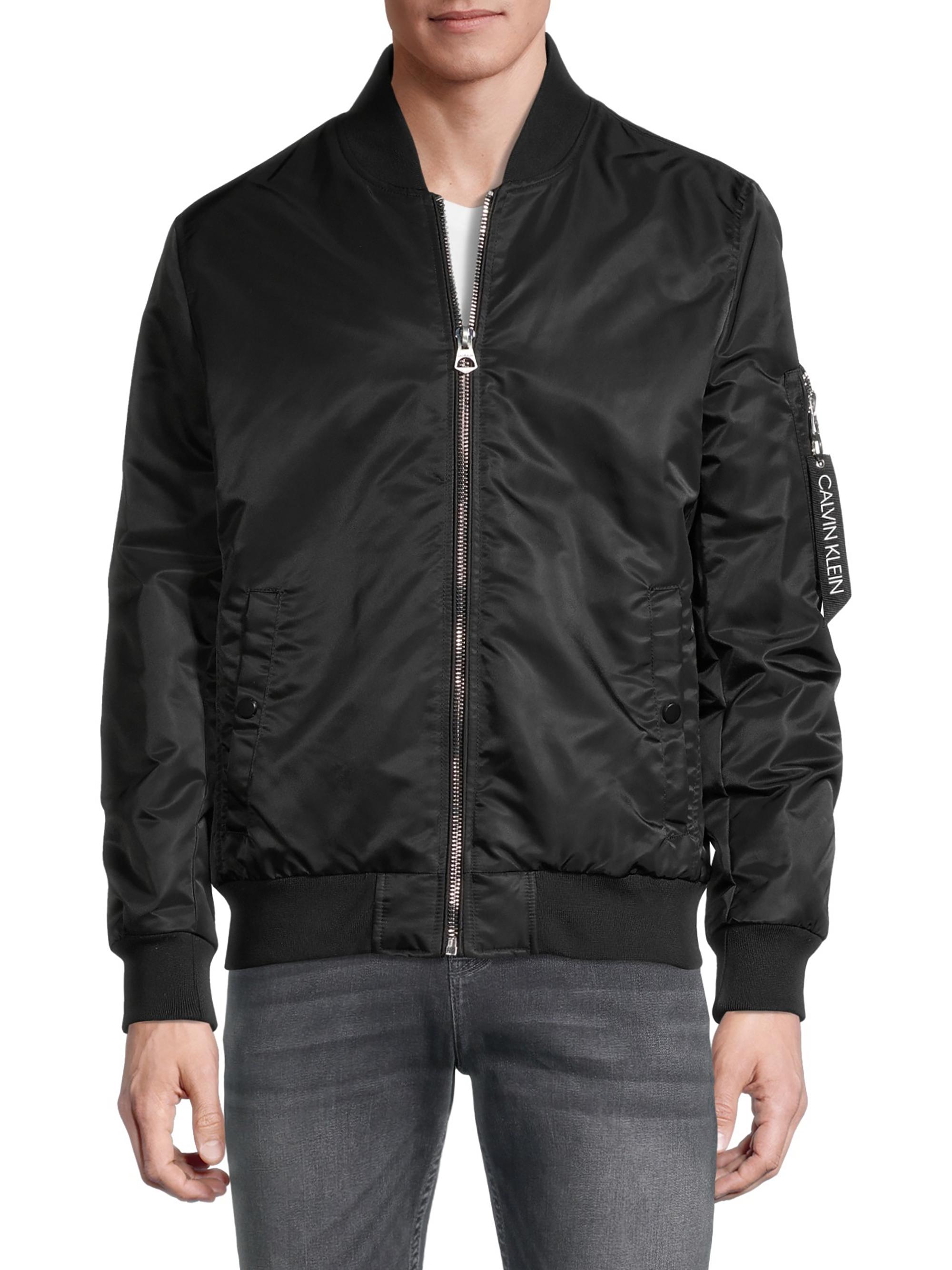Click here for Calvin Klein Mens Classic Ma-1 Nylon Bomber Jacket... prices