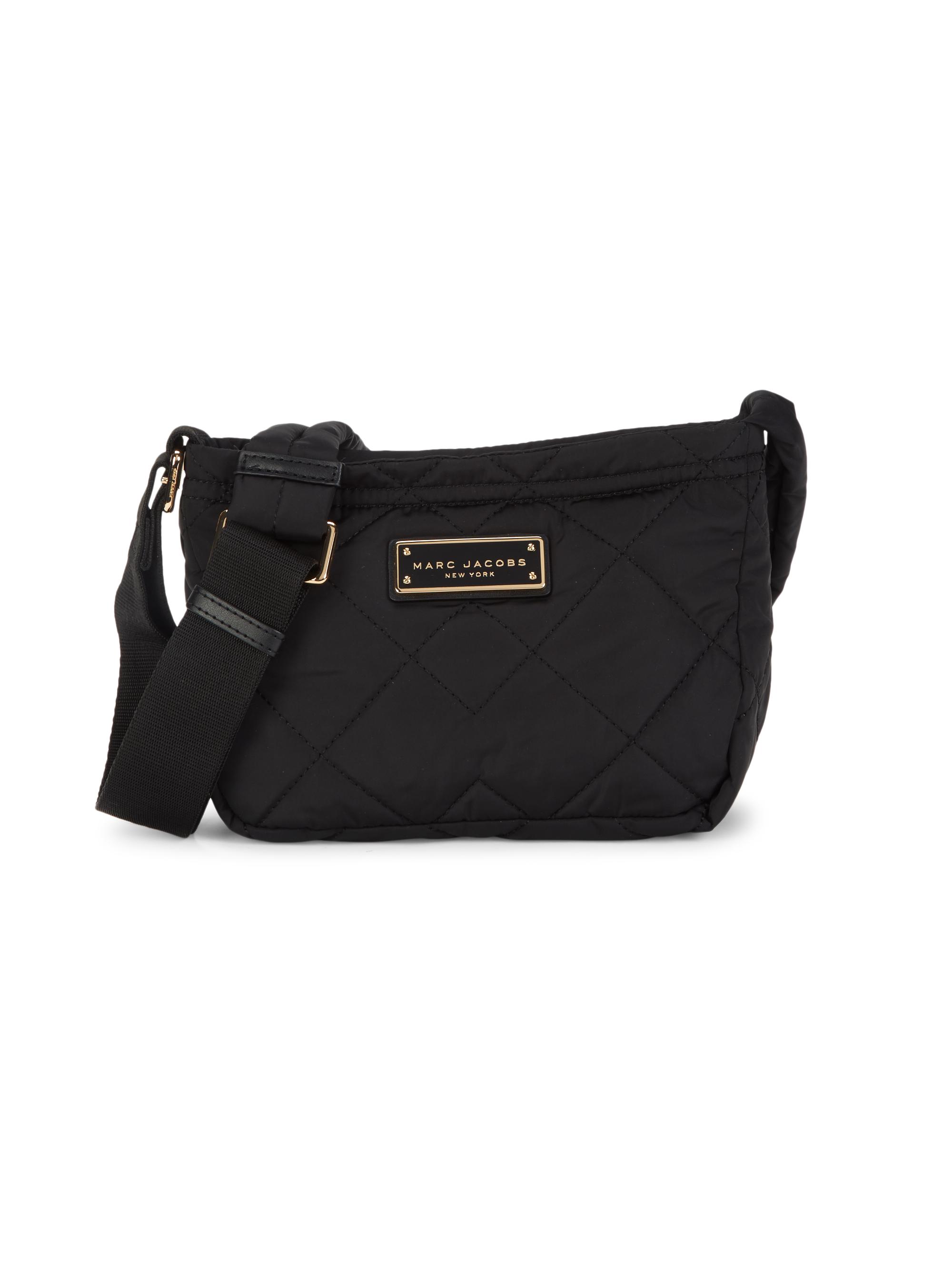 Click here for Marc Jacobs Womens Quilted Logo Crossbody Bag - Bl... prices