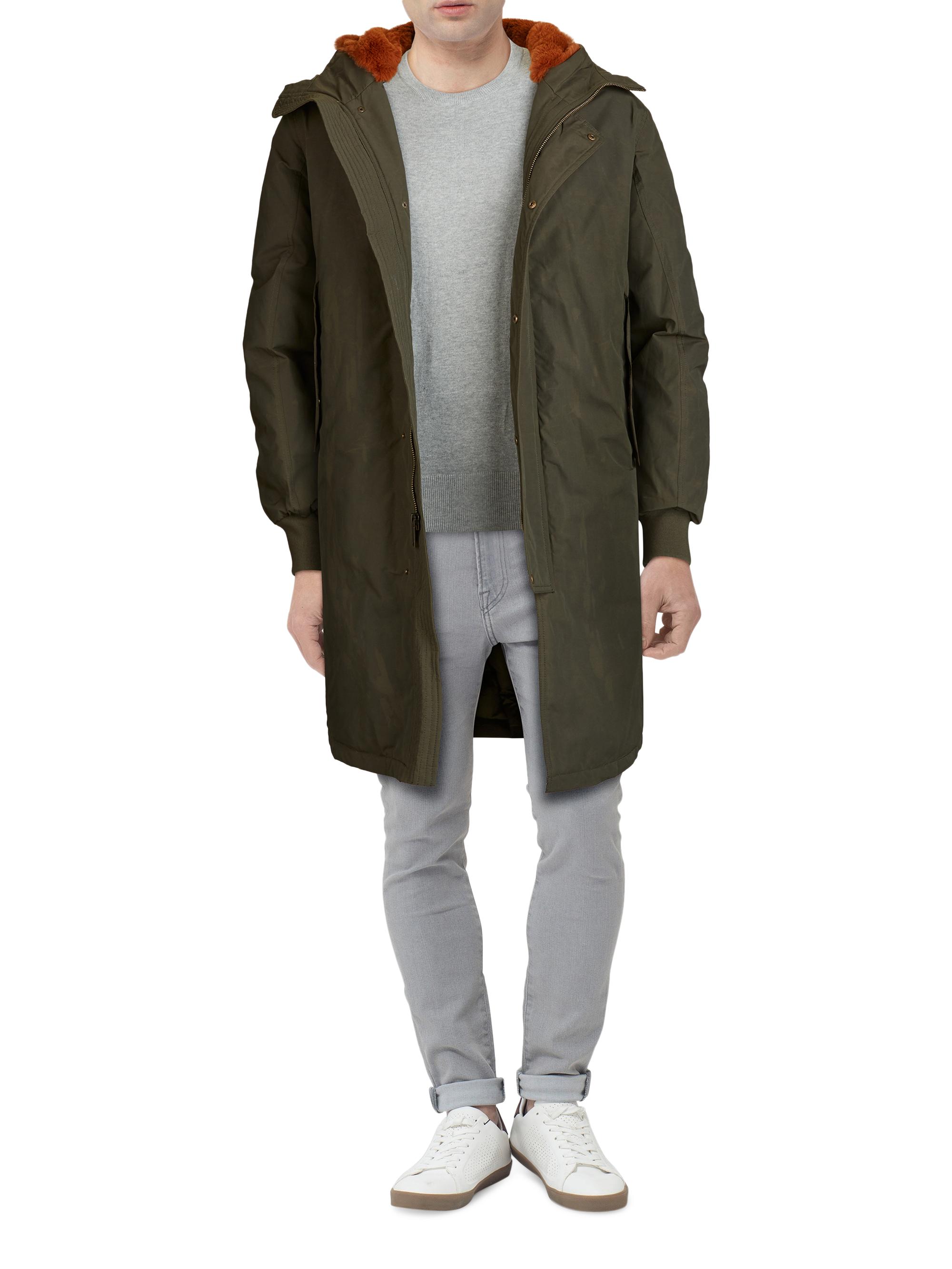 Click here for Cole Haan Mens Heavy Tech Faux-Fur Hooded Parka -... prices