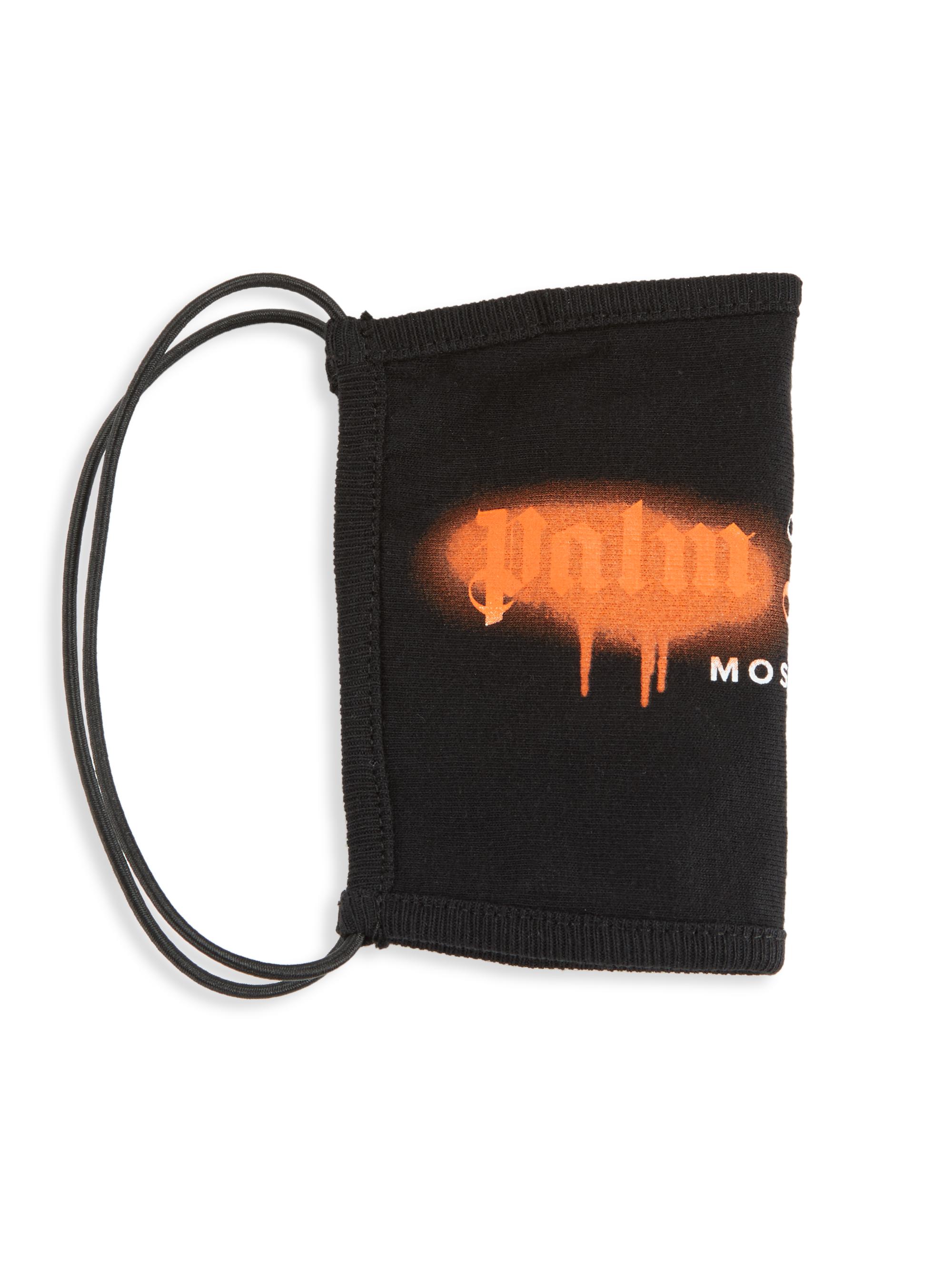 Click here for Palm Angels Sprayed Logo Mask - Black prices
