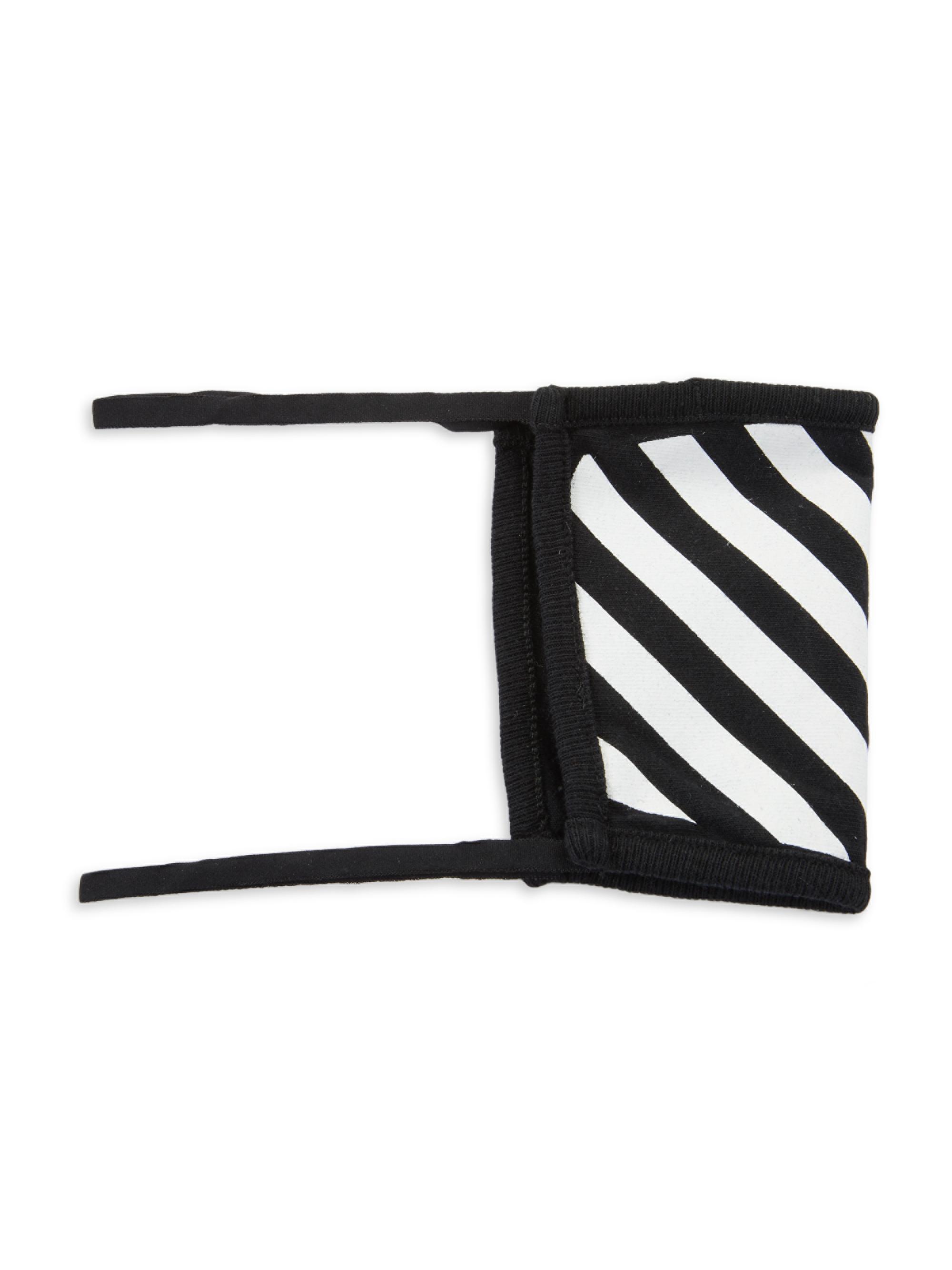 Click here for Off-White Diagonal Stripe Face Mask - Black White prices
