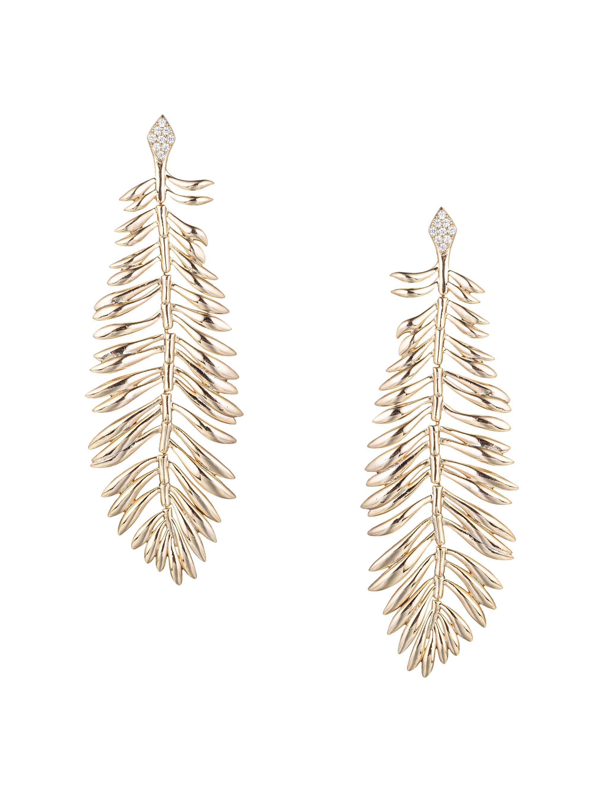 Click here for Eye Candy LA Womens Luxe Seoul Feather Goldtone &... prices