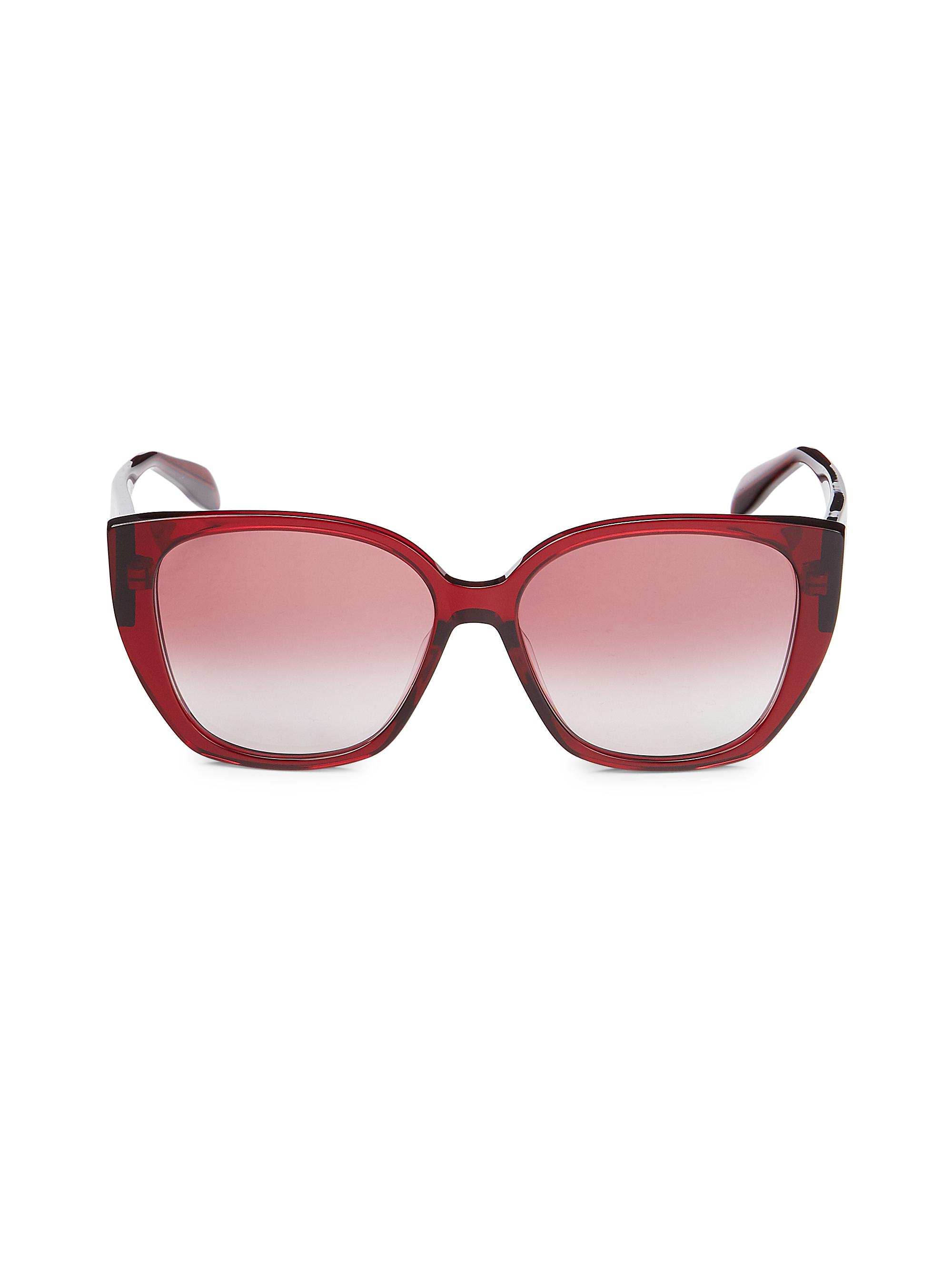 Click here for Mcqueen Womens 58MM Cat Eye Sunglasses - Burgundy prices