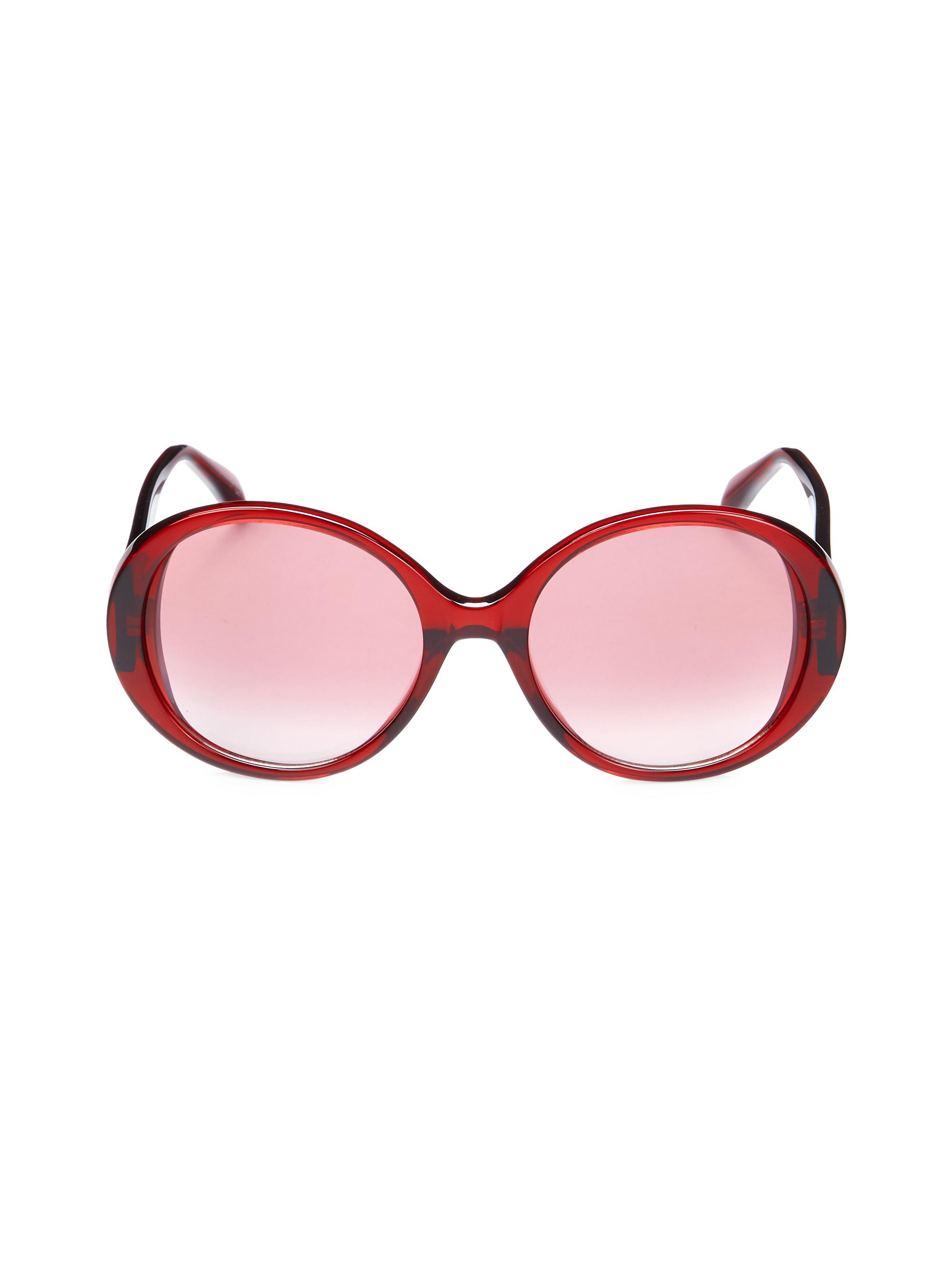 Click here for Mcqueen Womens 57MM Round Sunglasses - Burgundy prices