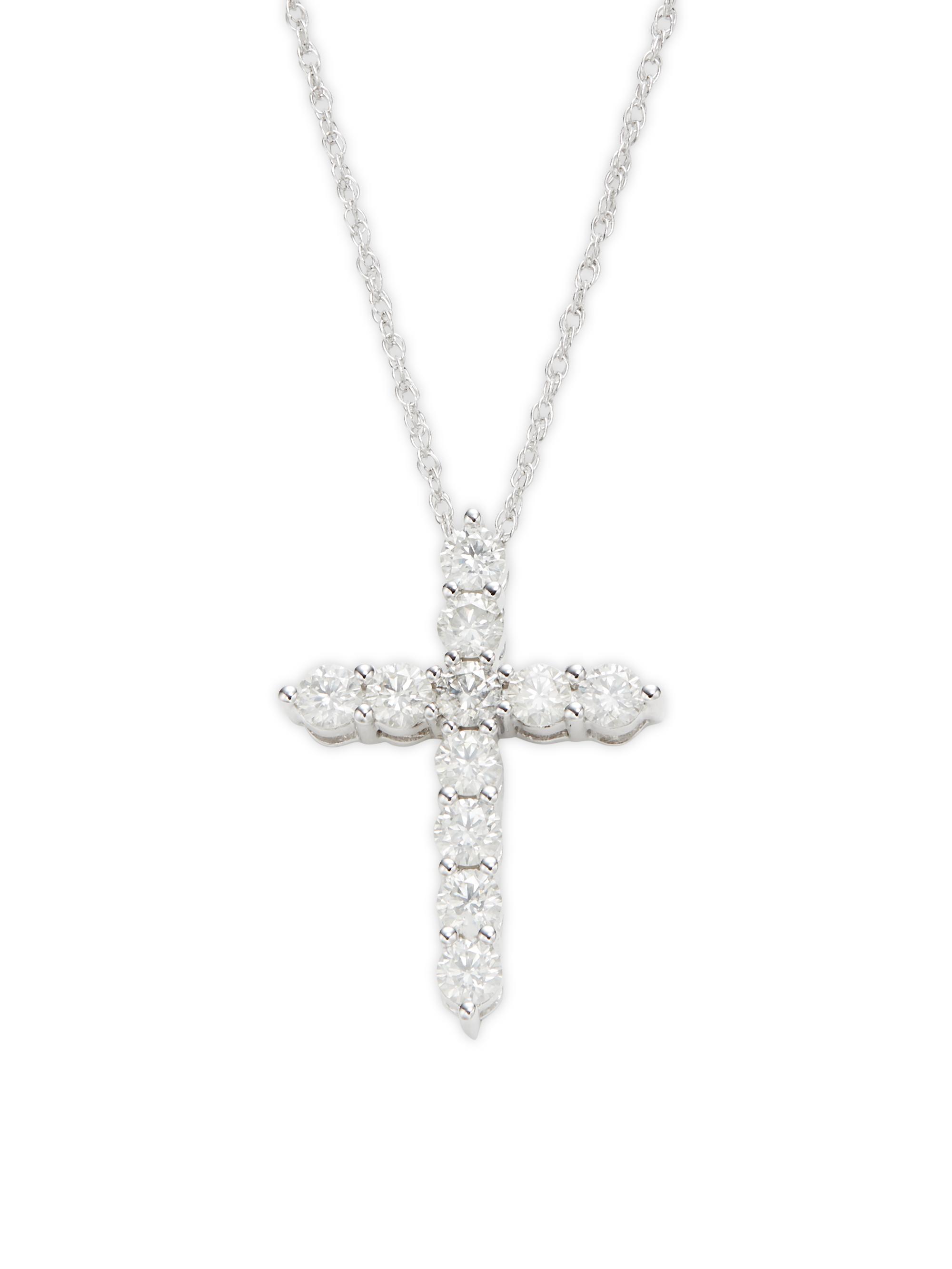 Click here for Effy Womens 14K White Gold & 0.94 TCW Diamond Cros... prices