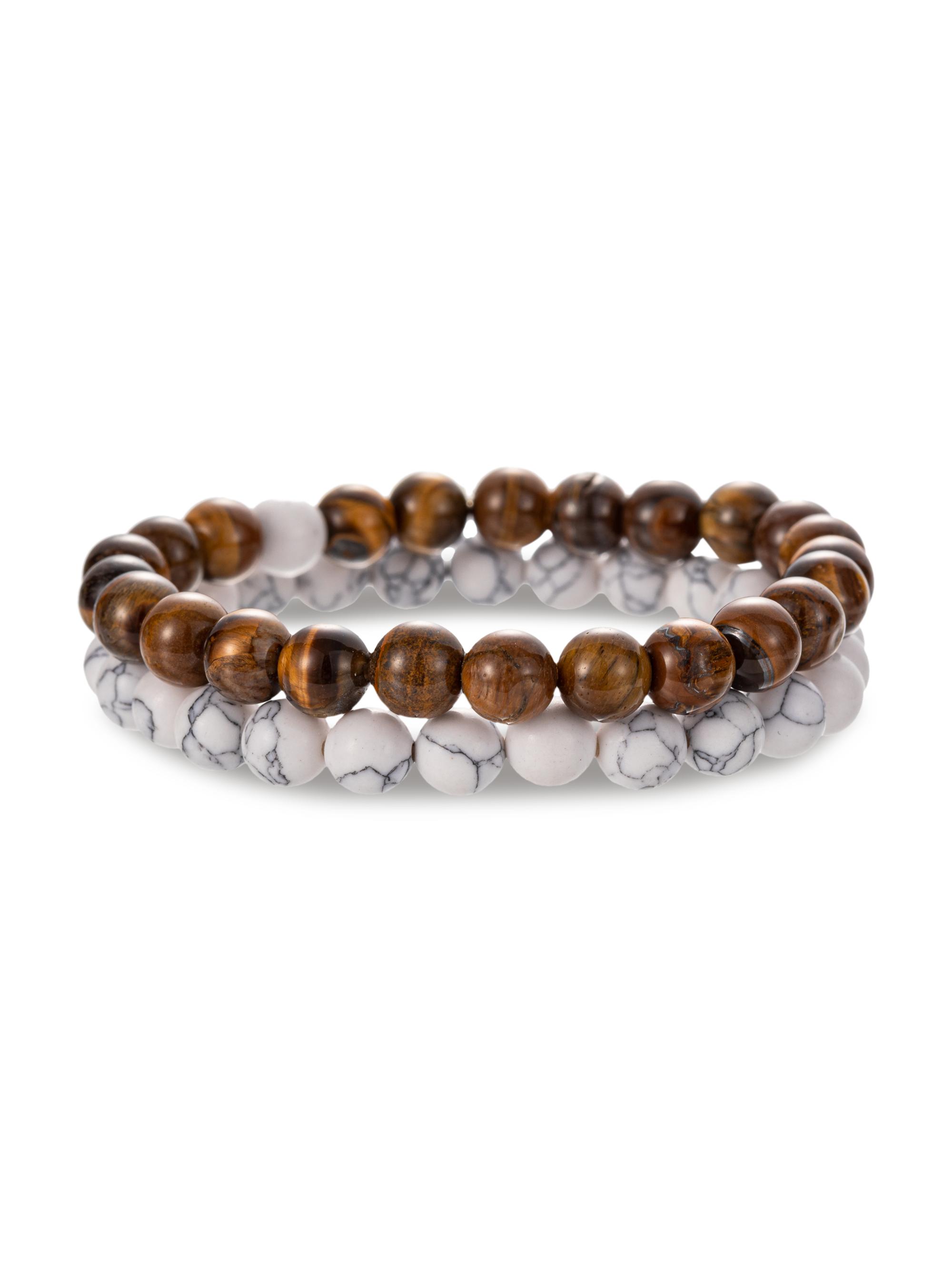 Click here for Eye Candy LA Mens 2-Piece Jack Howlite & Tiger Eye... prices