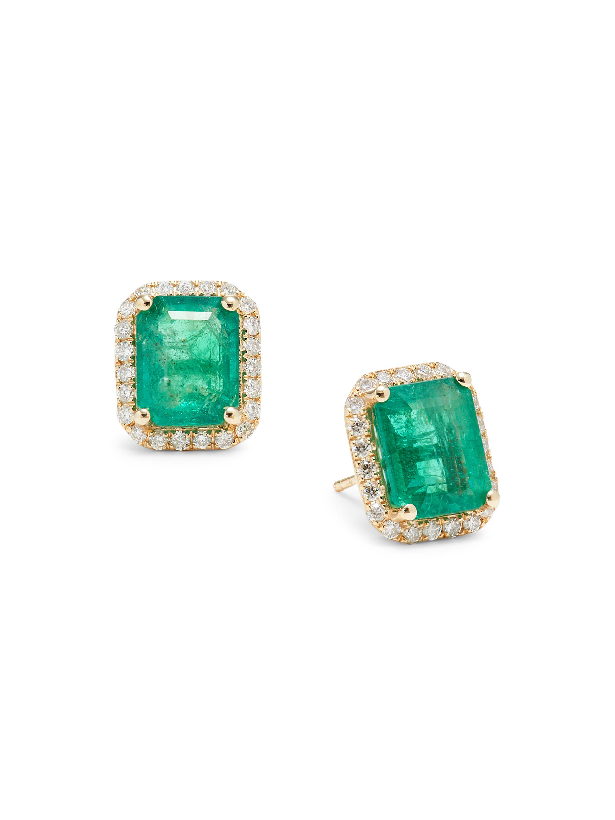 Click here for Effy Womens 14K Yellow Gold  Emerald & 0.45 TCW Di... prices