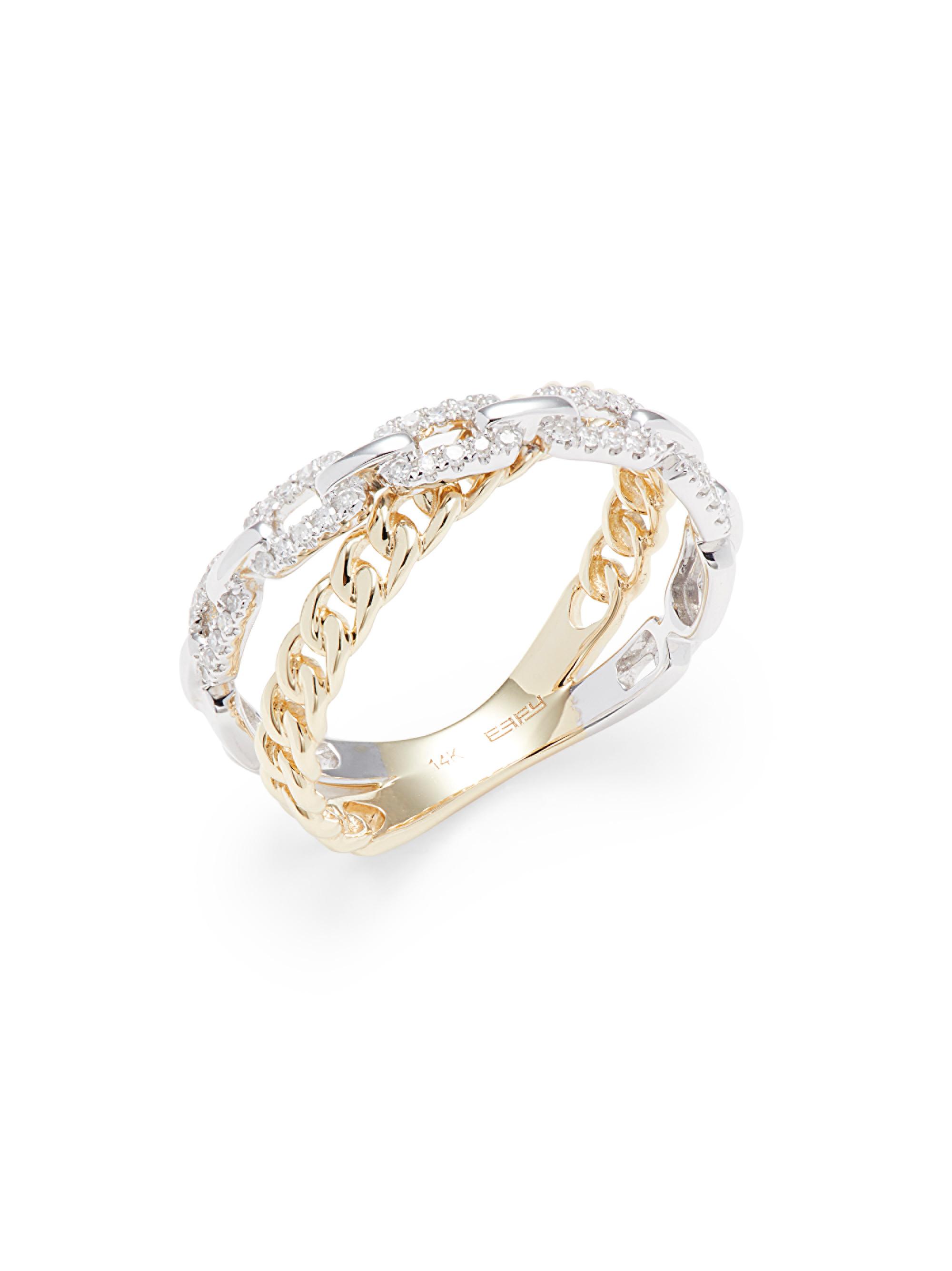 Click here for Effy Womens 14K Two-Tone Gold & 0.20 TCW Diamond C... prices