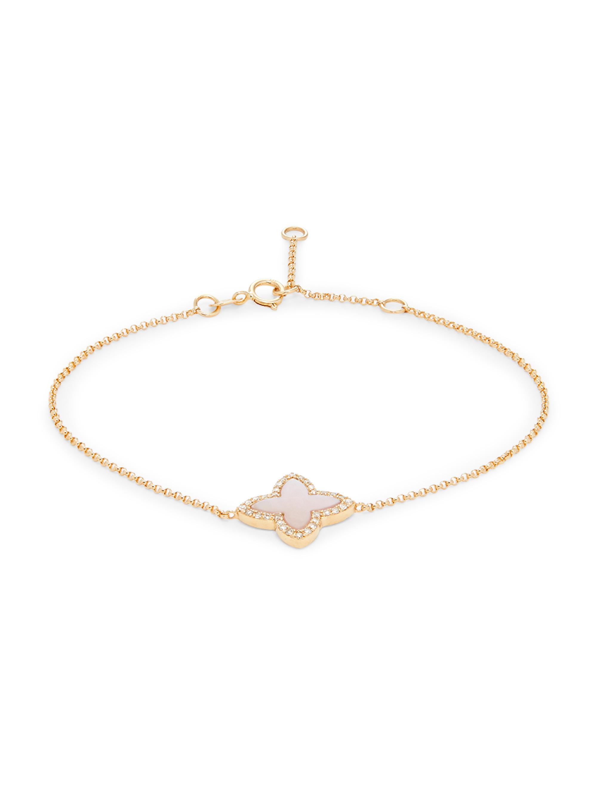 Click here for Effy Womens 14K Yellow Gold  Mother of Pearl & Dia... prices