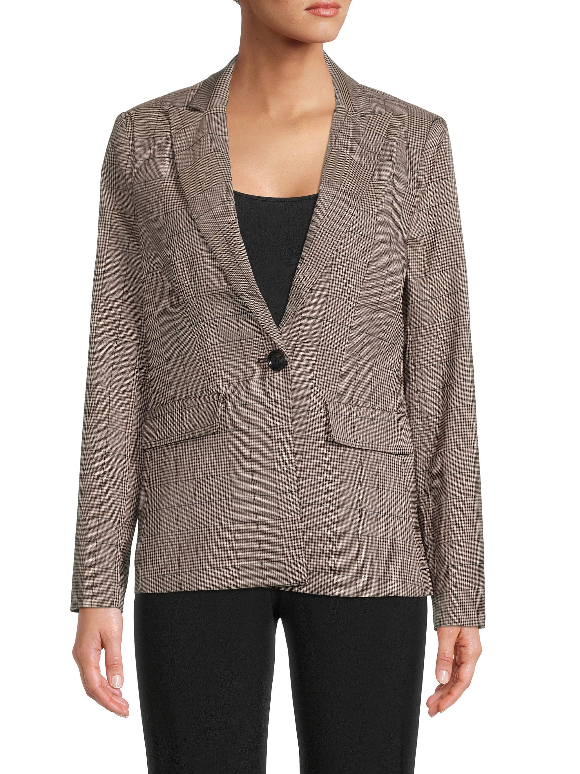 Click here for Central Park West Womens Check Blazer - Brown - Si... prices