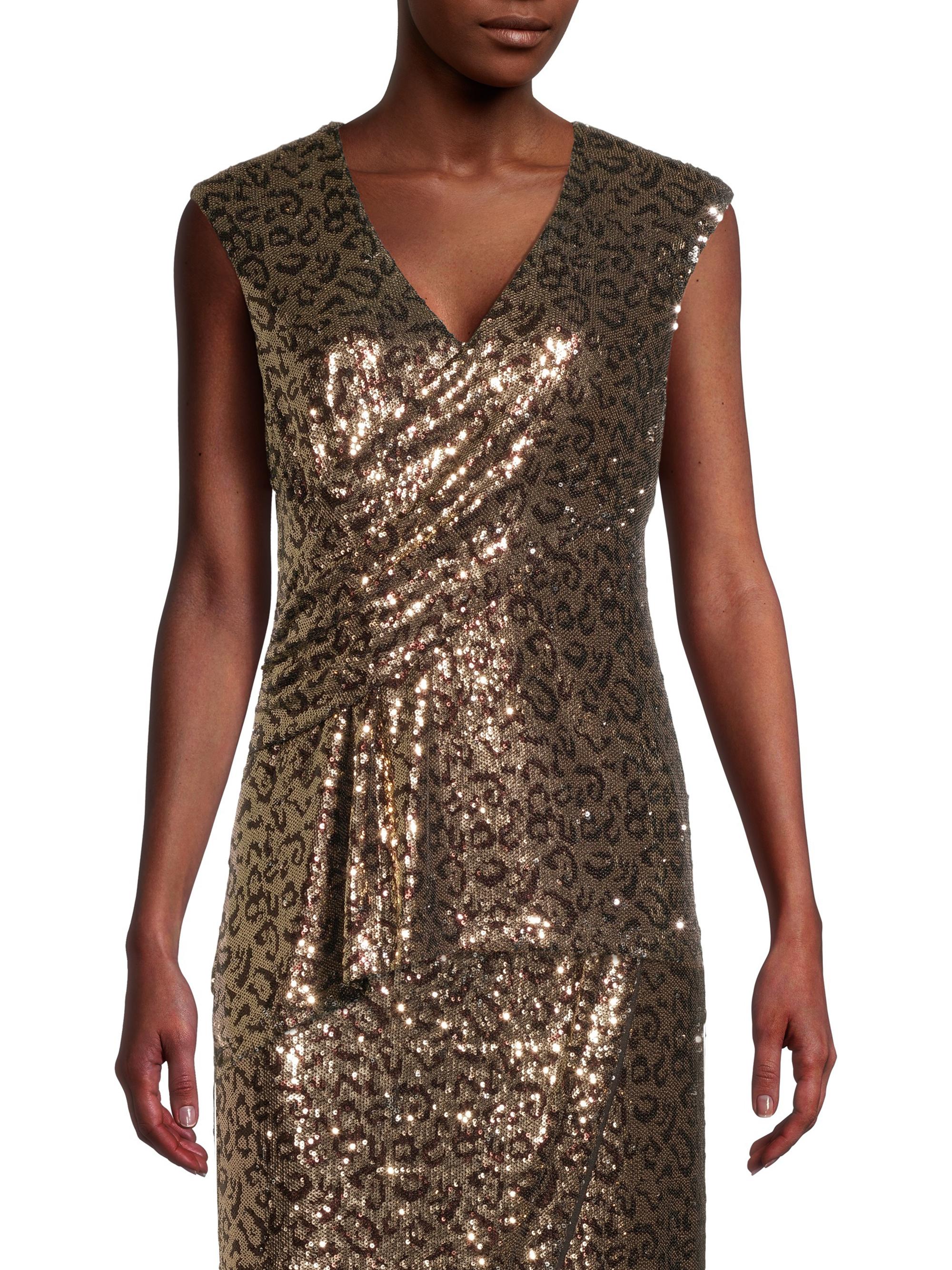 Click here for Elie Tahari Womens Sequin V-Neck Top - Bronze - Si... prices