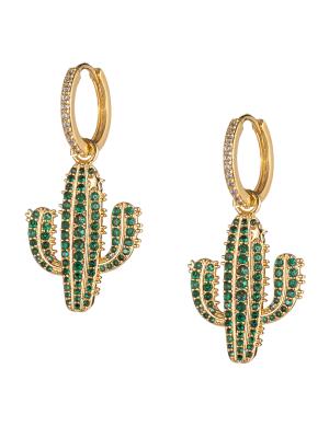 Eye Candy LA Luxe Palm Springs Goldtone & Cubic Zirconia Cactus Tree ...
