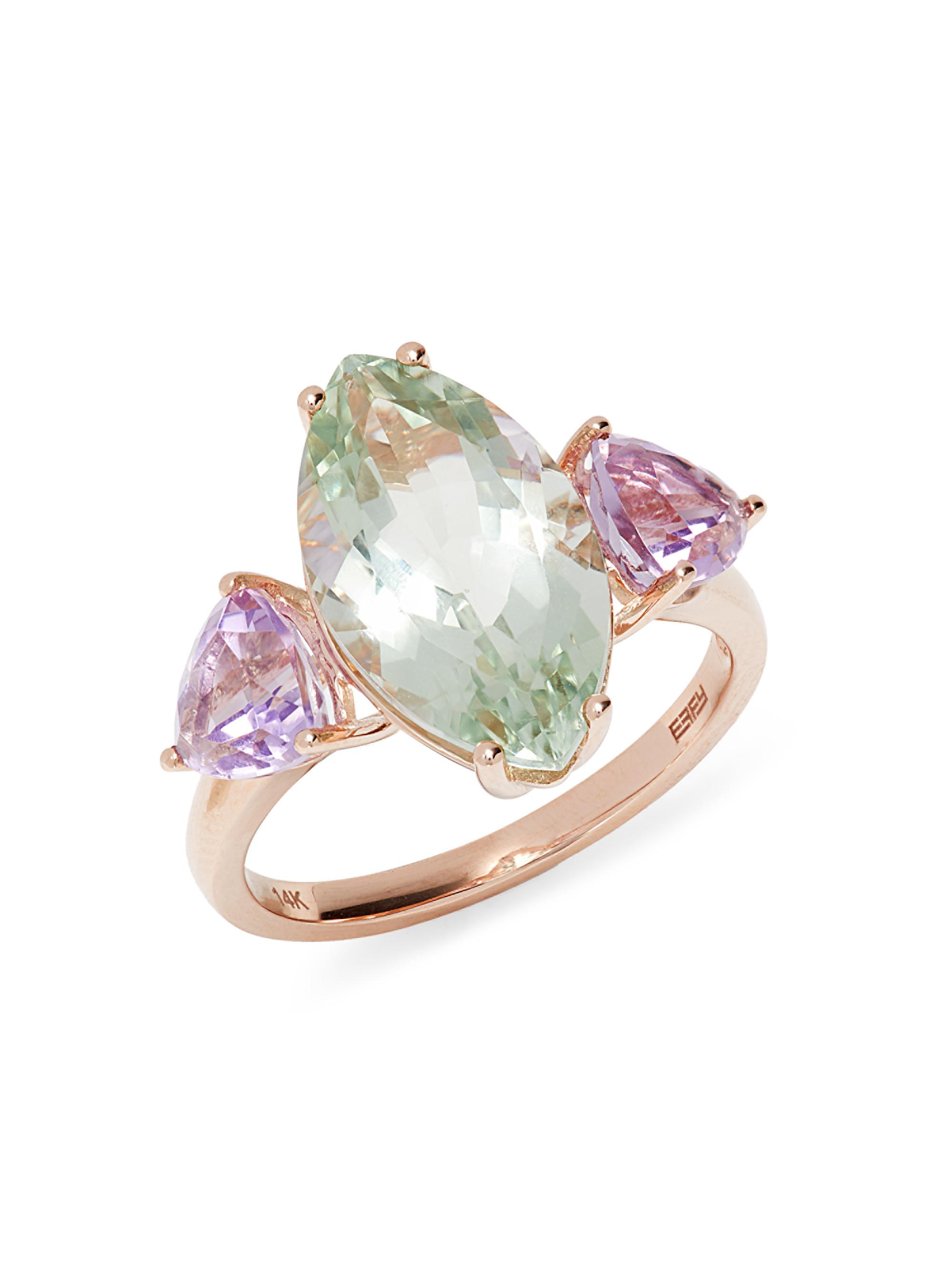 Click here for Effy Womens 14K Rose Gold & Amethyst Cocktail Ring... prices