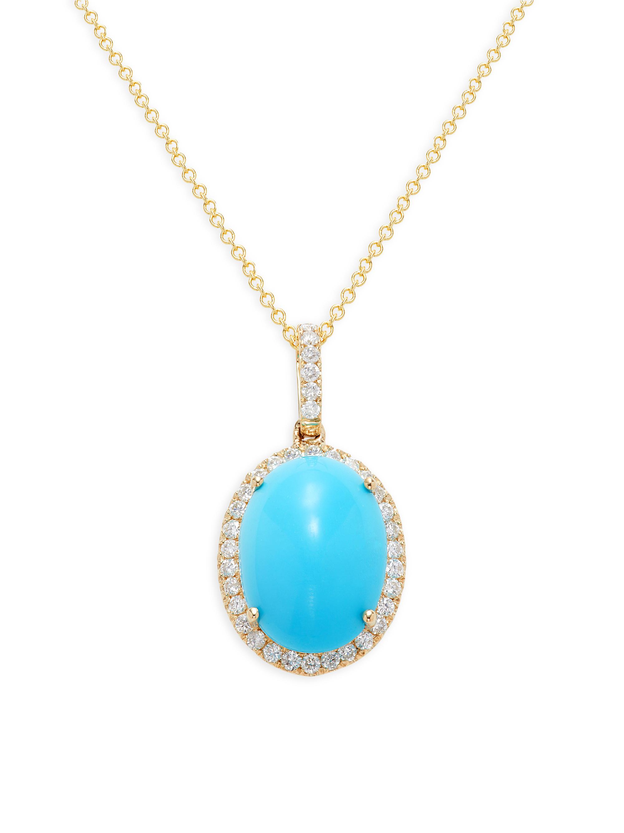 Click here for Effy Womens 14K Yellow Gold  Turquoise & 0.53 TCW... prices