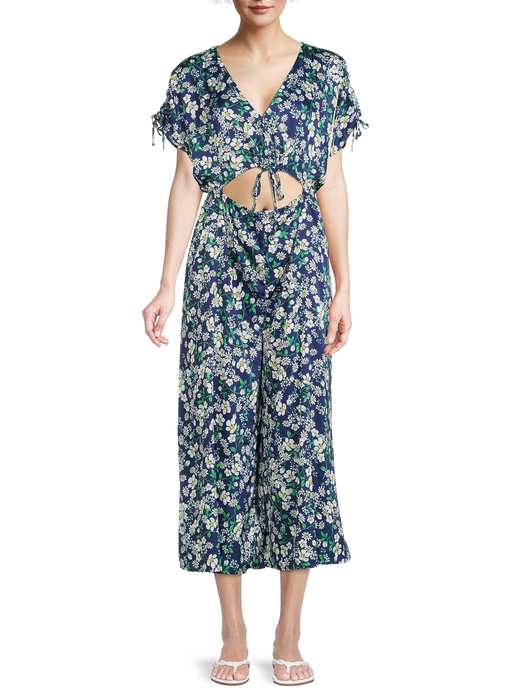 Click here for Collective Concepts Womens Floral Cut-Out Cropped... prices