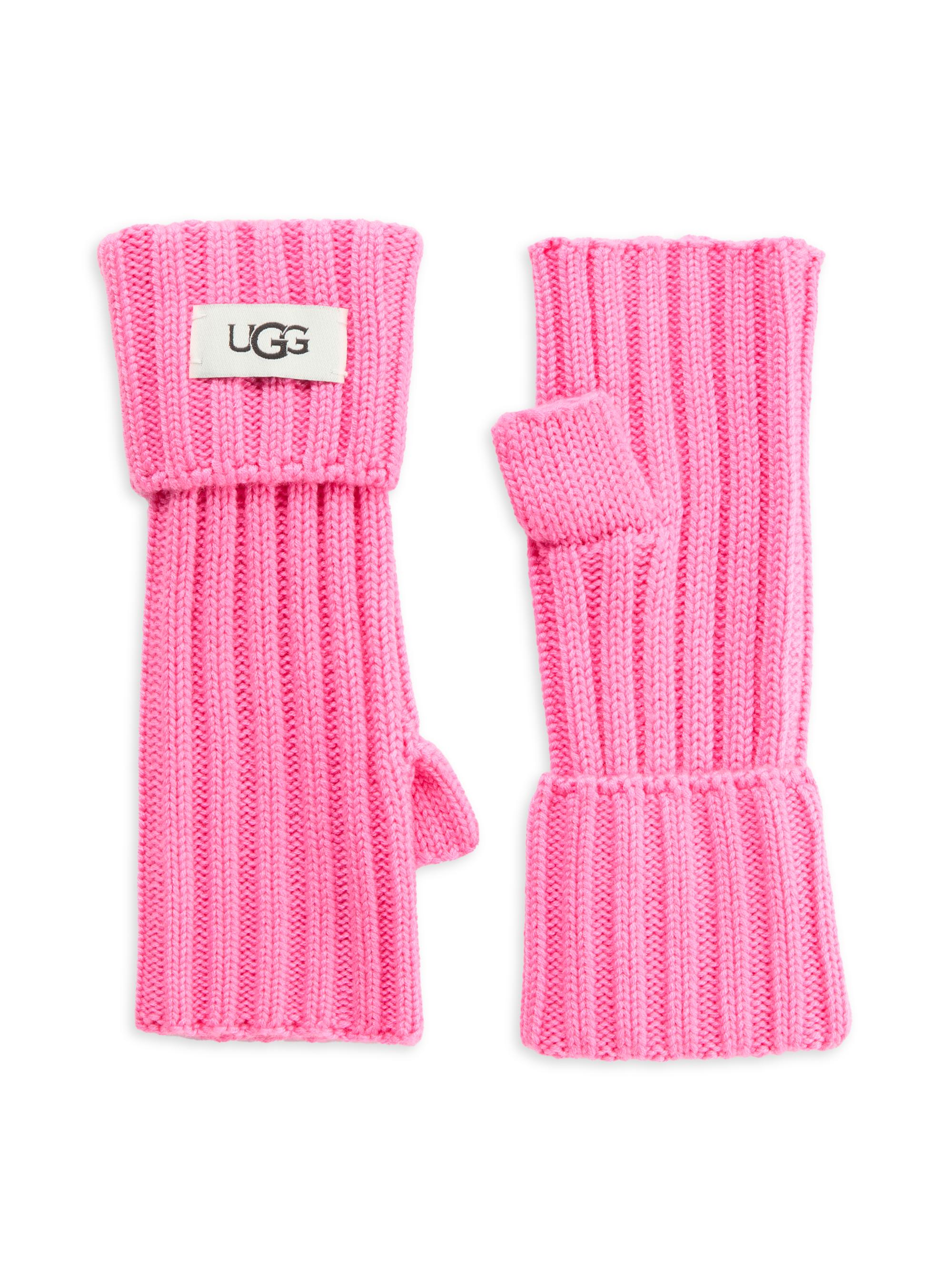 Click here for Ugg Womens Ribbed Fingerless Gloves - French Pink prices