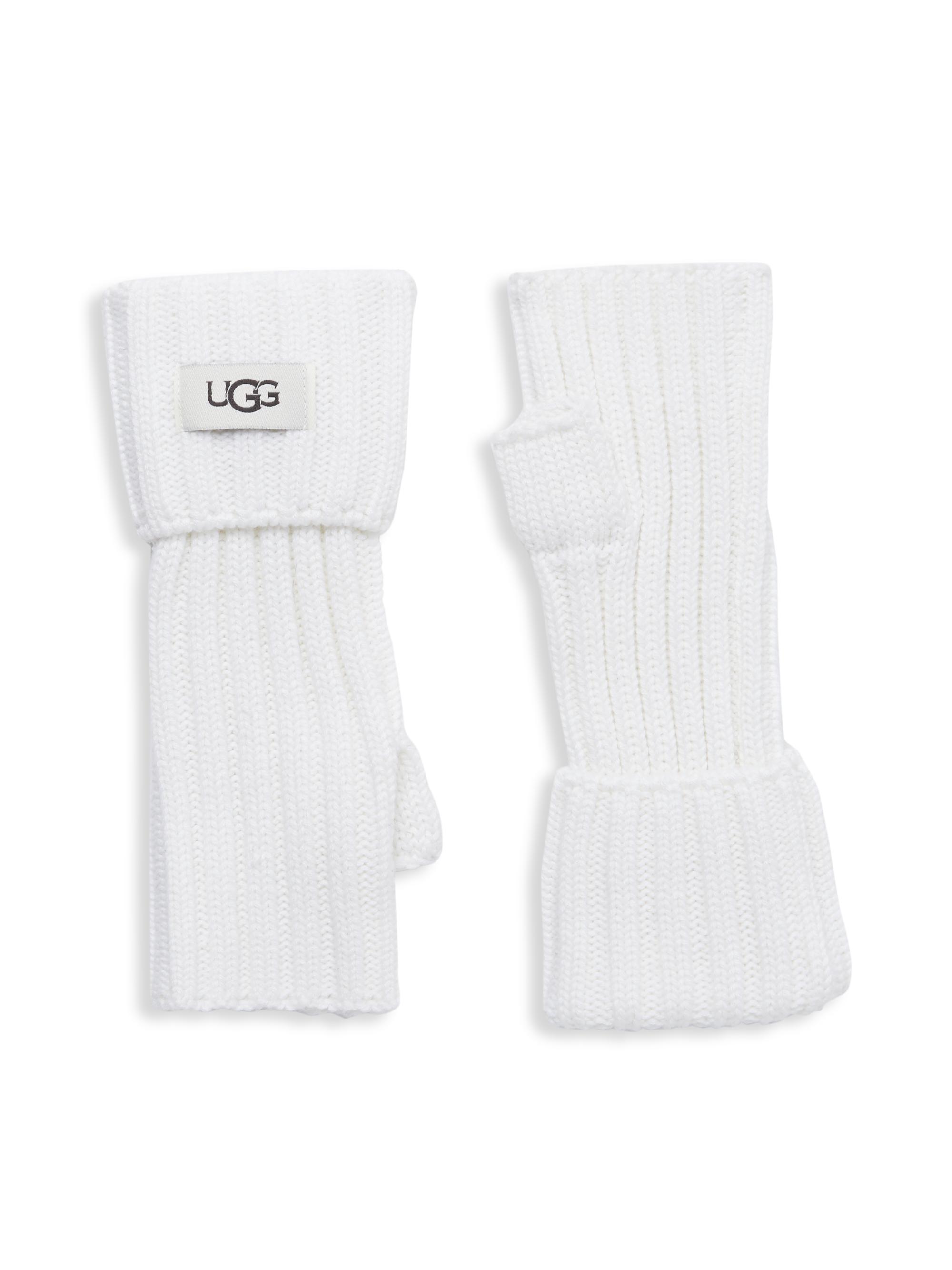 Click here for Ugg Womens Ribbed Fingerless Gloves - Ivory prices