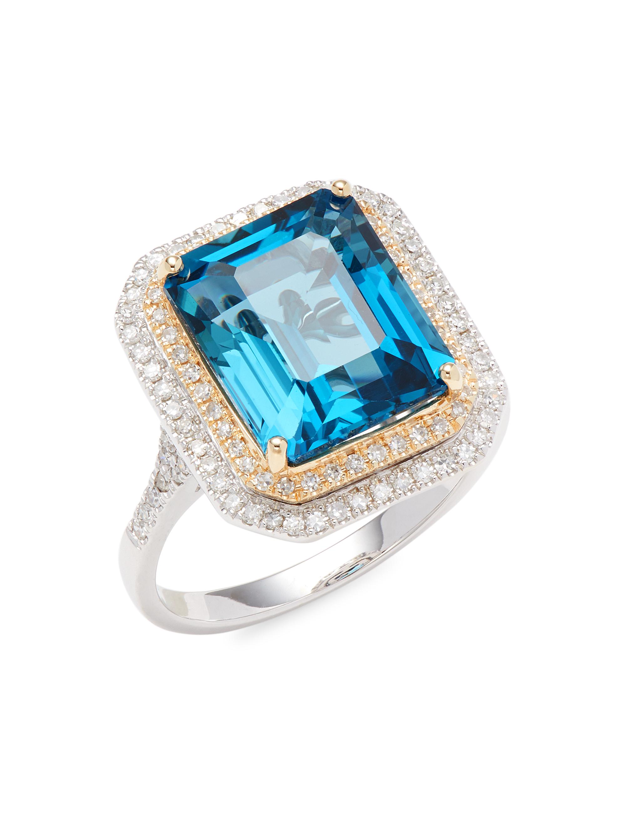 Click here for Effy Womens 14K Two-Tone Gold  London Blue Topaz &... prices