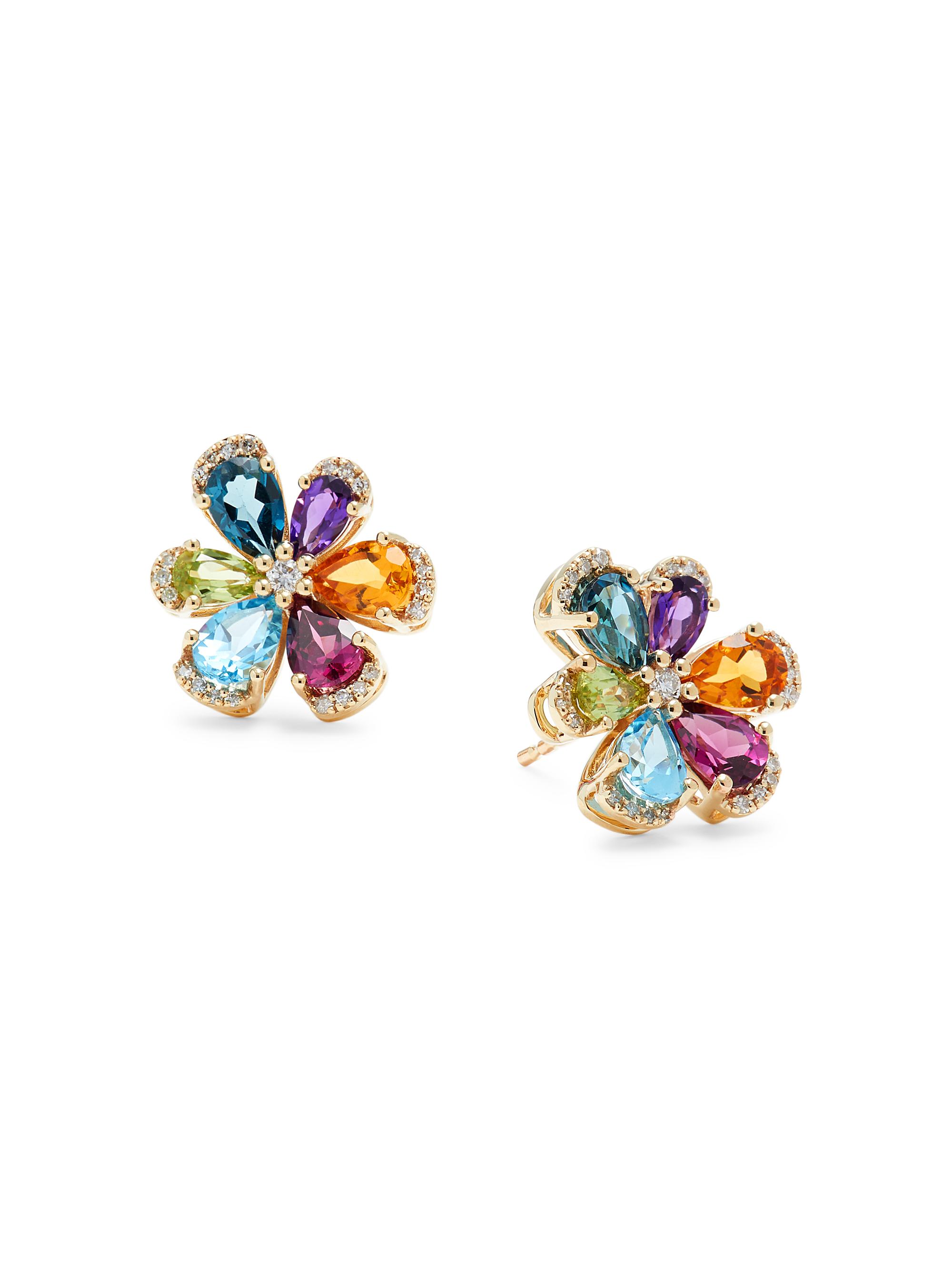 Click here for Effy Womens 14K Yellow Gold  Multi-Tone Sapphire &... prices