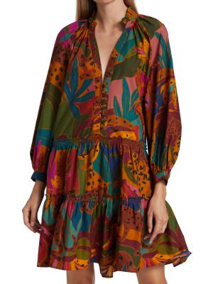 Farm Rio Leopard Jungle Minidress on SALE | Saks OFF 5TH
