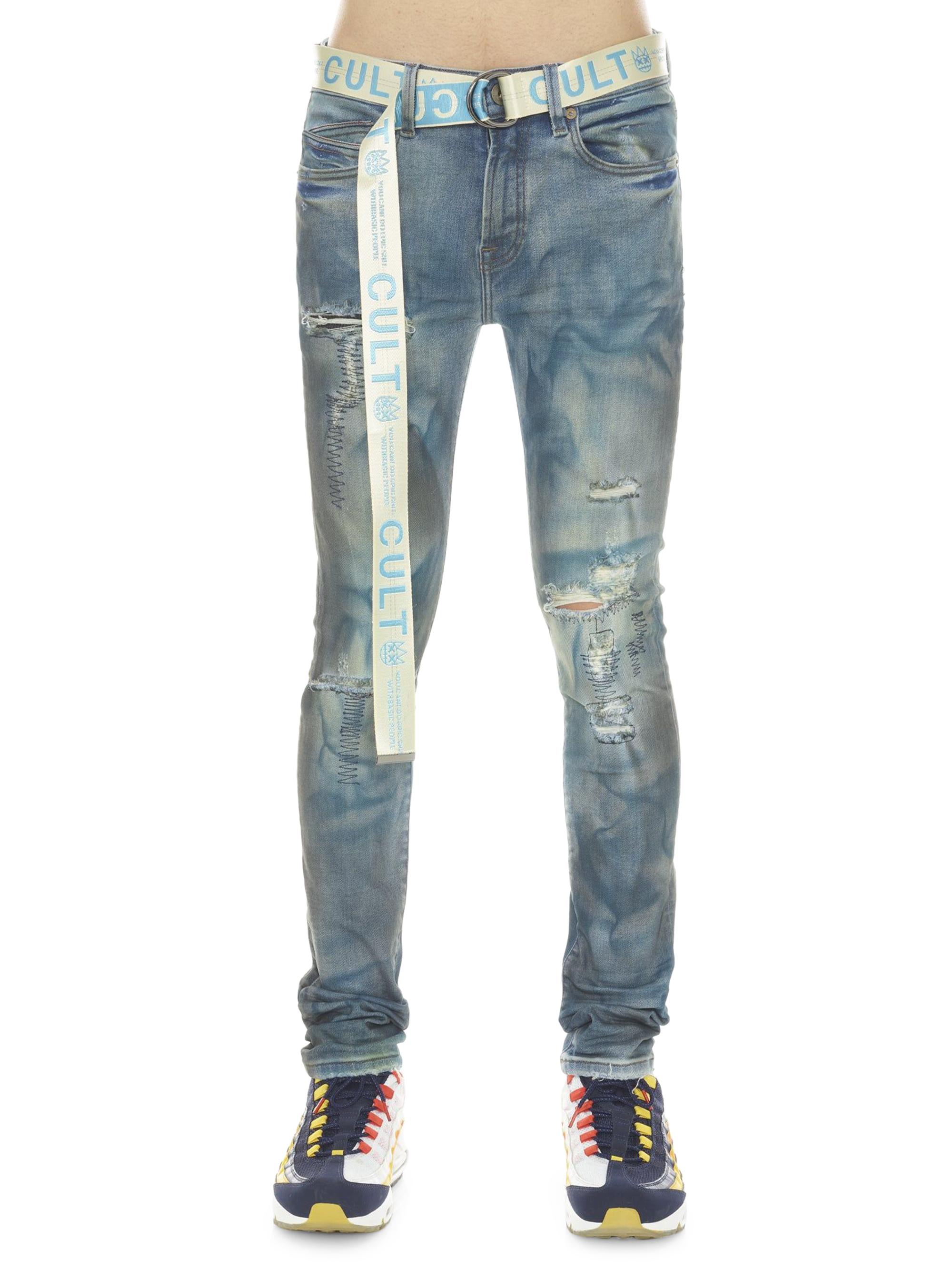 Click here for Cult Of Individuality Mens Punk Belted Super Skinn... prices