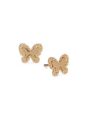 Saks Fifth Avenue 14K Yellow Gold Butterfly Stud Earrings on SALE ...