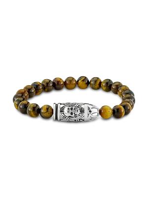 Eli Pebble Sterling Silver Bar & Tiger Eye Stretch Bracelet on SALE ...