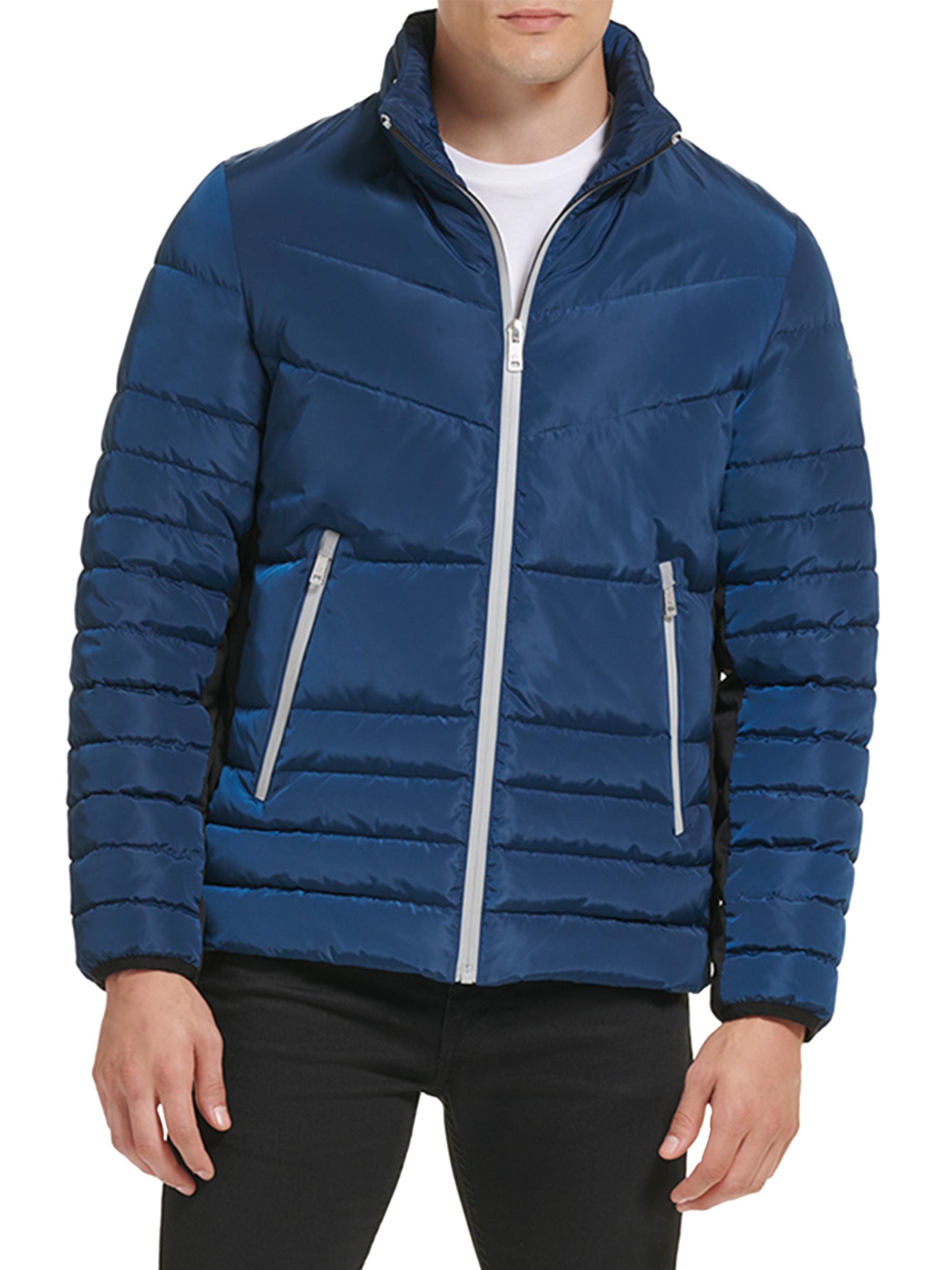Click here for Kenneth Cole Mens Mixed Quilted Puffer Jacket - Tu... prices