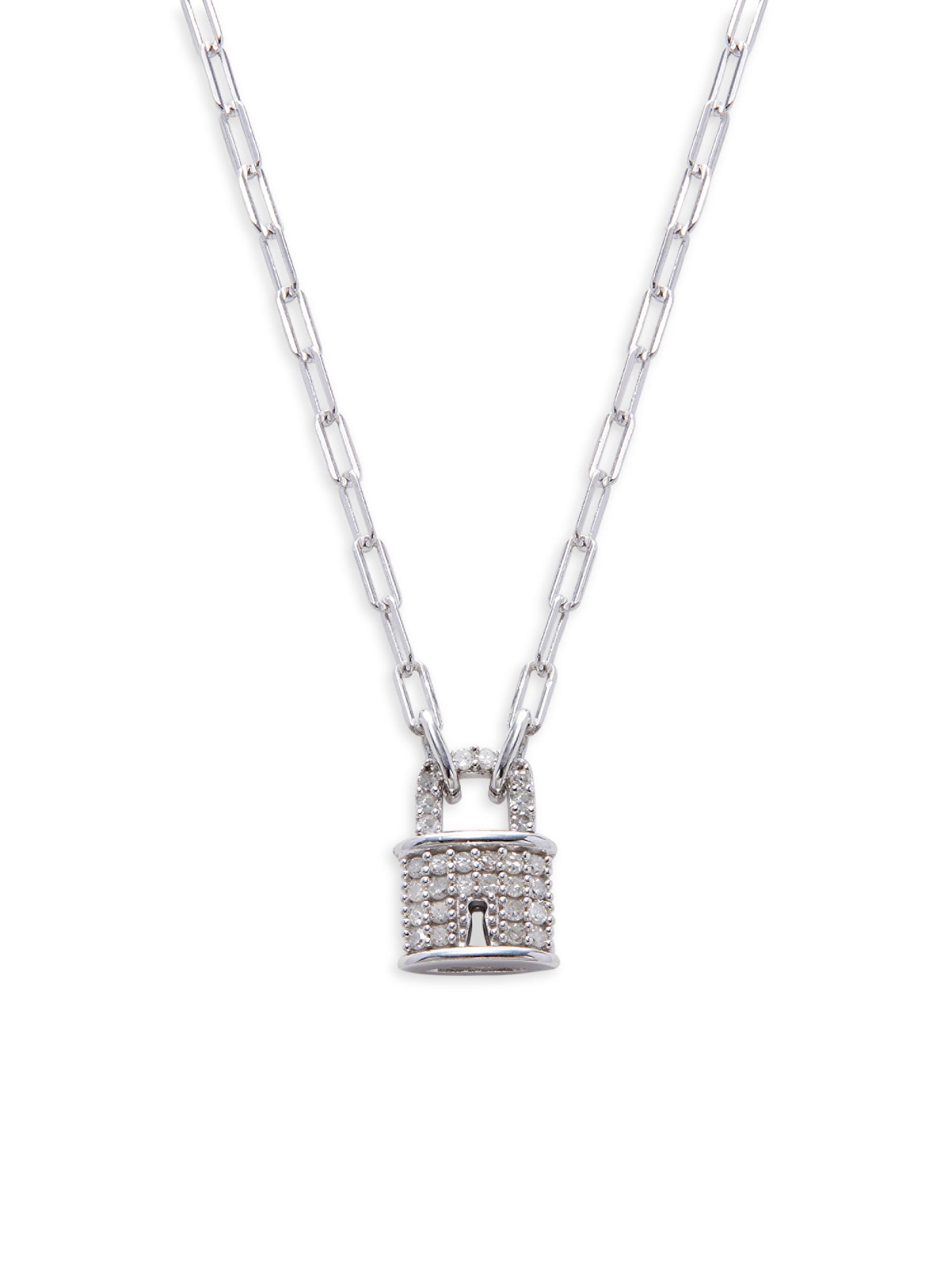 Click here for Effy Diamond Padlock 18 Pendant Necklace (1/6 ct.... prices