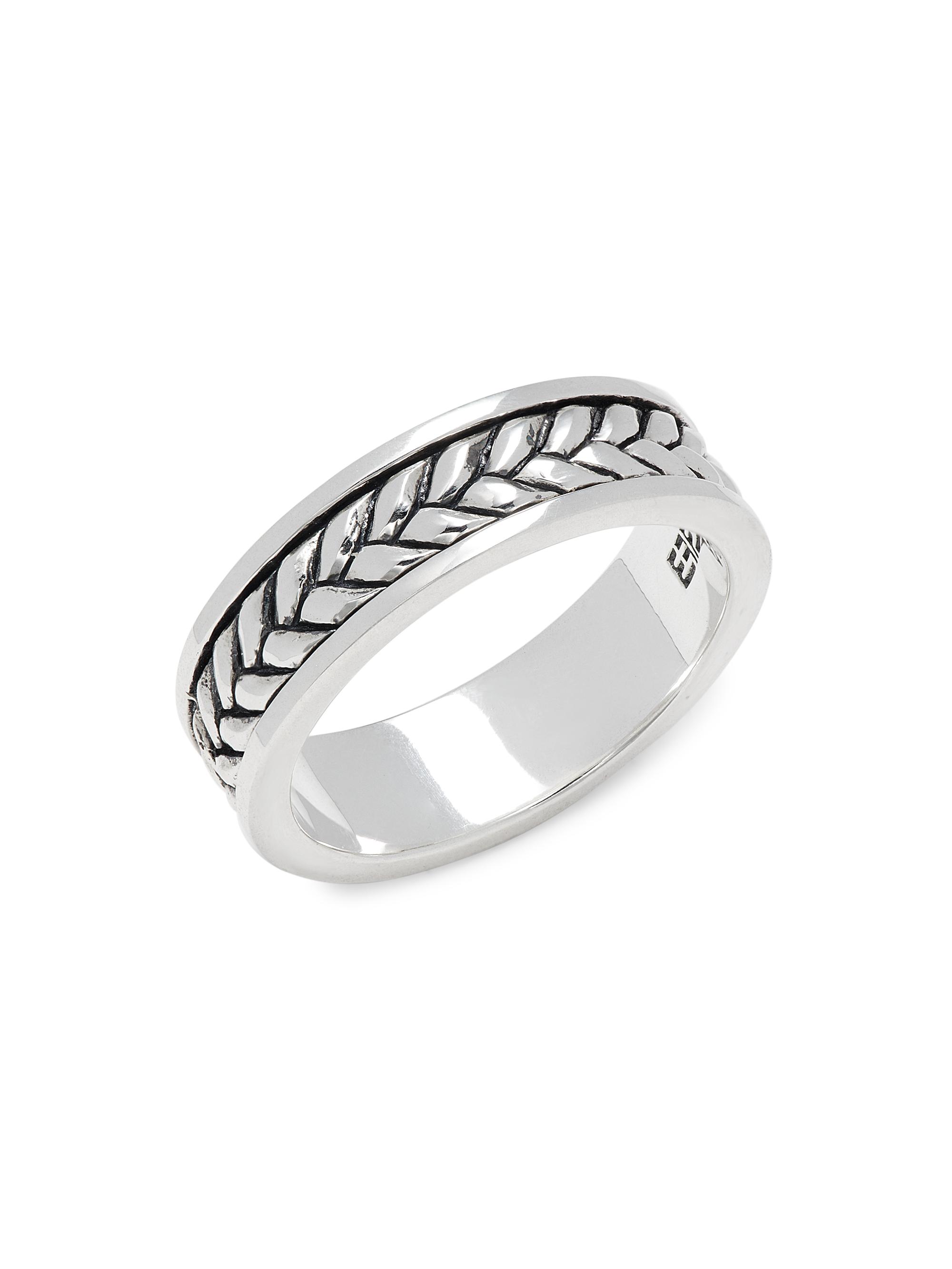 Click here for Effy Mens Sterling Silver Textured Ring - Size 9.5 prices