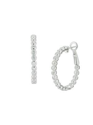 Nephora 14K White Gold & 1 TCW Diamond Bezel Hoop Earrings on SALE ...