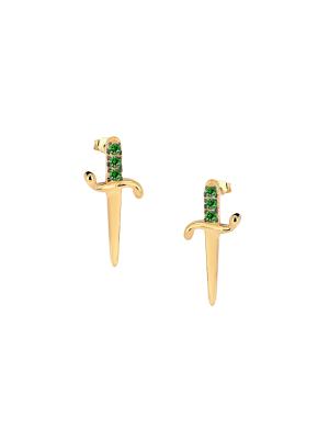 Gabi Rielle 14K Gold Vermeil & Crystal Sword Earrings on SALE | Saks ...