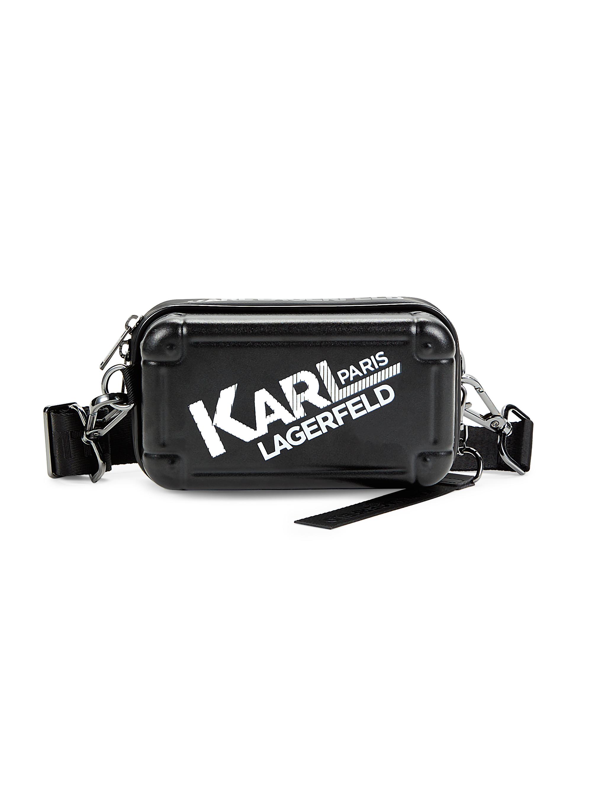 Click here for Karl Lagerfeld Paris Mens Logo Crossbody Bag - Bla... prices