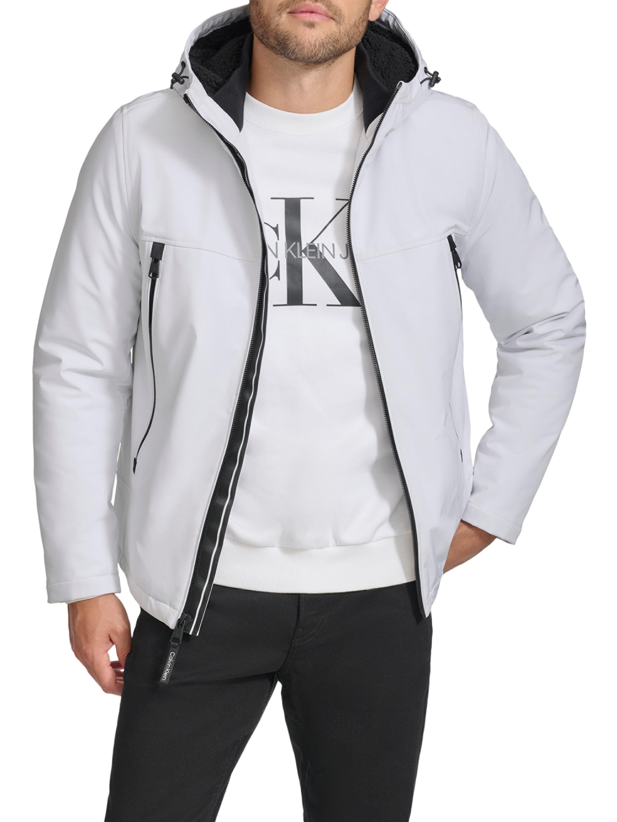 Click here for Calvin Klein Mens Faux Fur Lined Hooded Zip Up Jac... prices